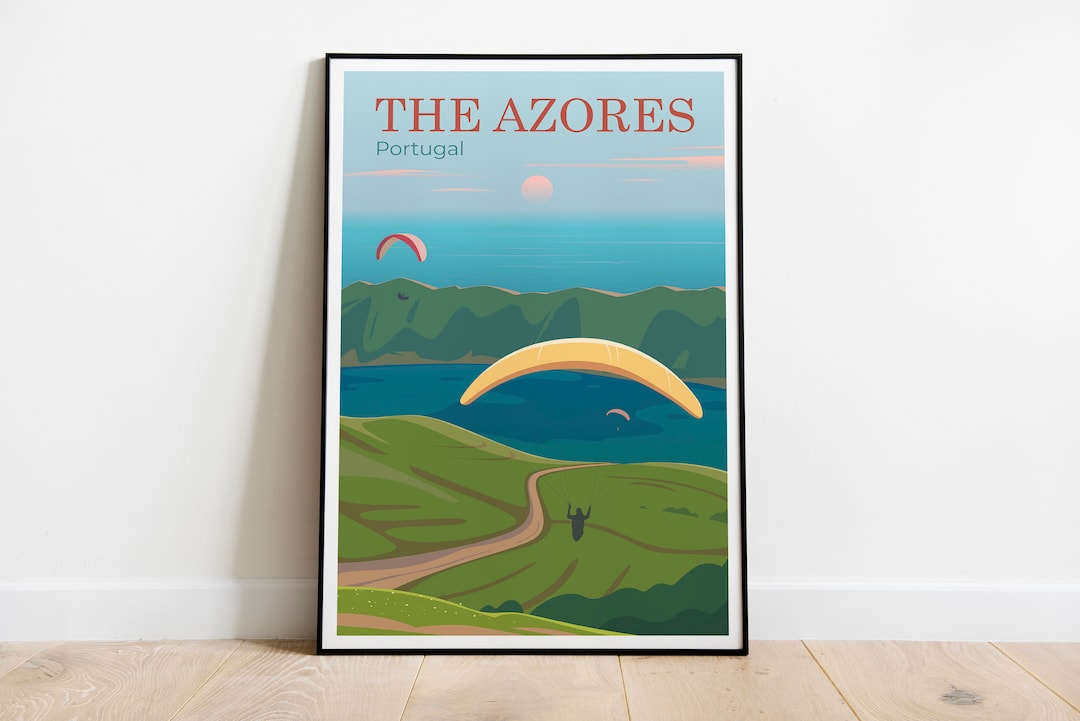 The Azores Portugal Travel Poster, the Azores Portugal Wall Art, Travel ...