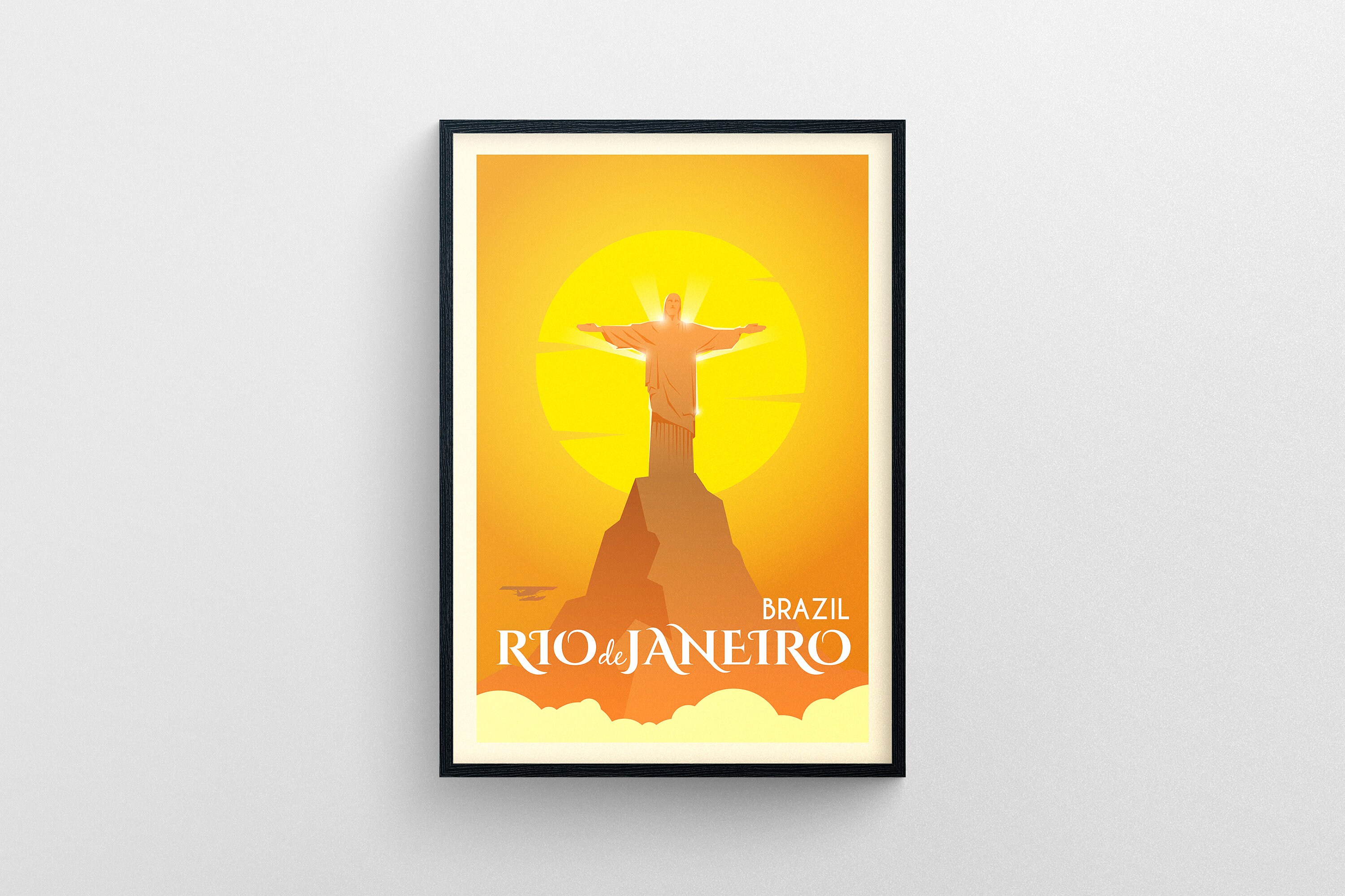 Rio De Janeiro Christ the Redeemer Brazil Travel Poster, Rio De Janeiro ...
