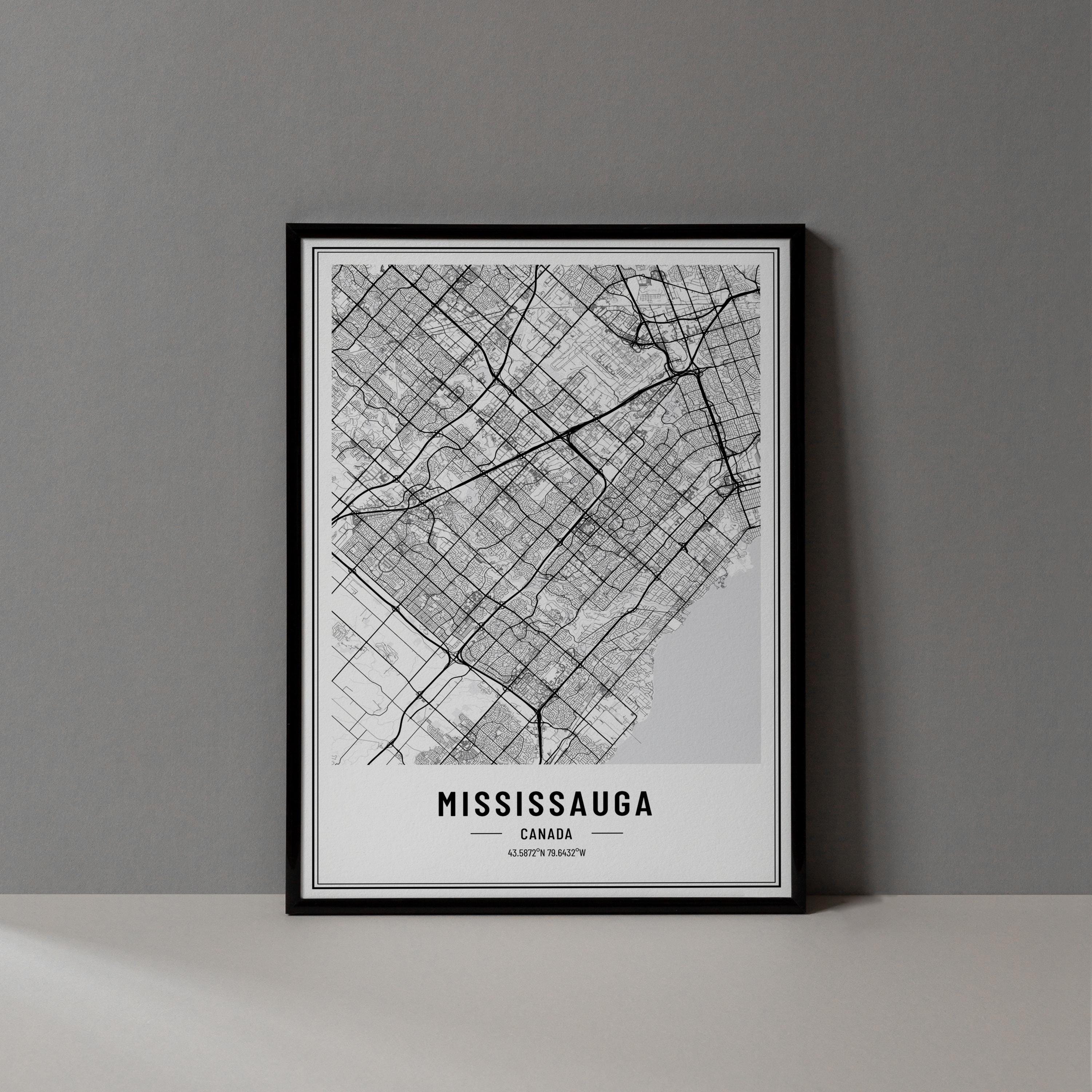 Mississauga Canada Map Digital Print, Mississauga Map Poster, Canada ...