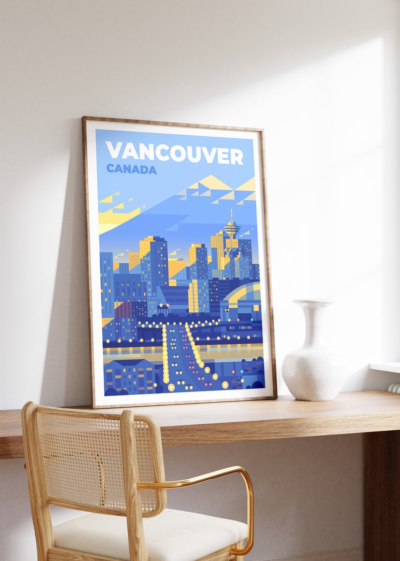 Vancouver Travel Poster, Vancouver Canada Poster Digital Download Art ...