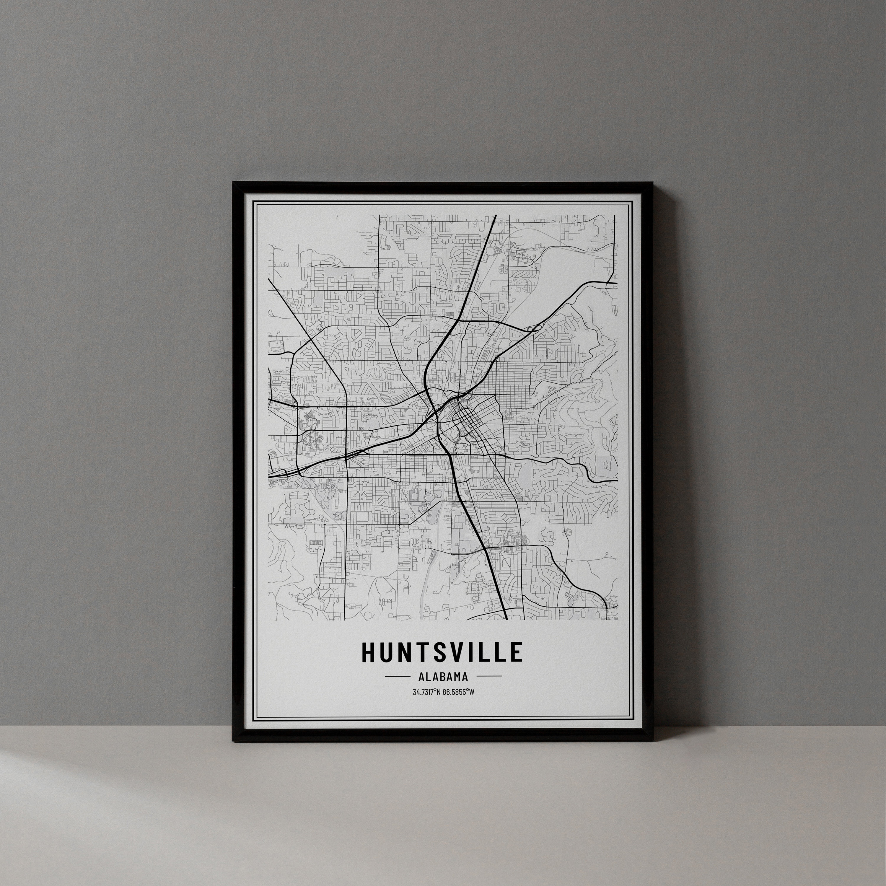 Huntsville Alabama Map Digital Print, Huntsville AL Map Poster ...