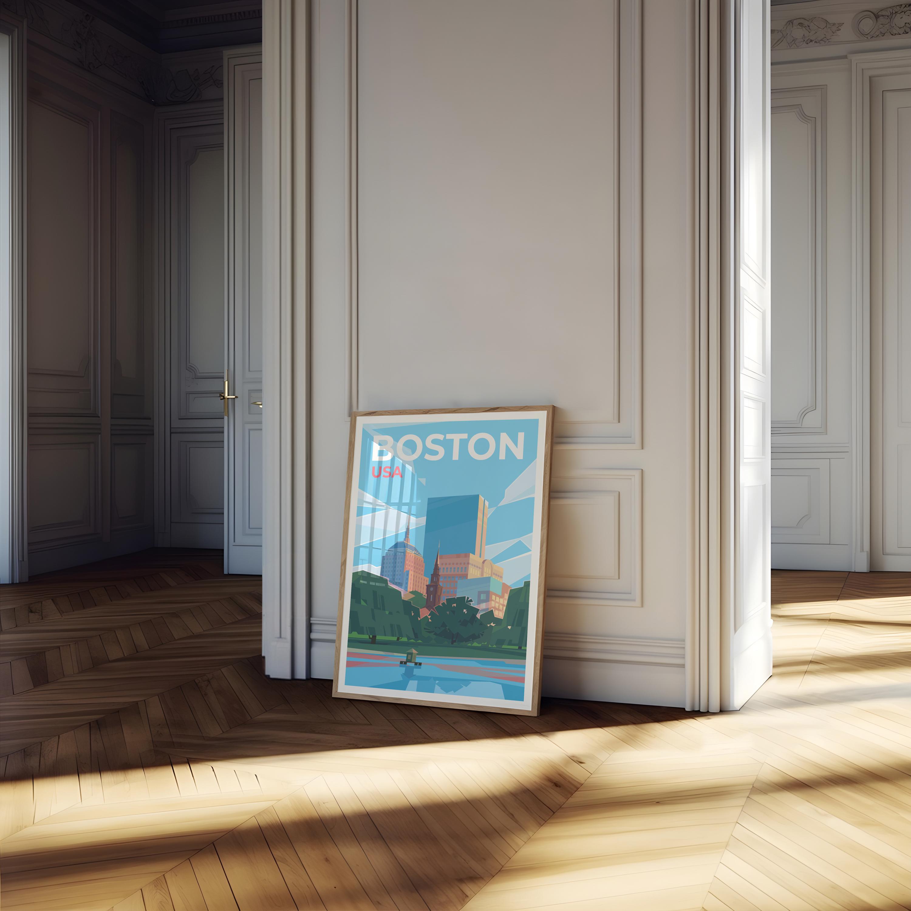 Boston Massachusetts Travel Poster, Boston Poster Print, Boston MA ...