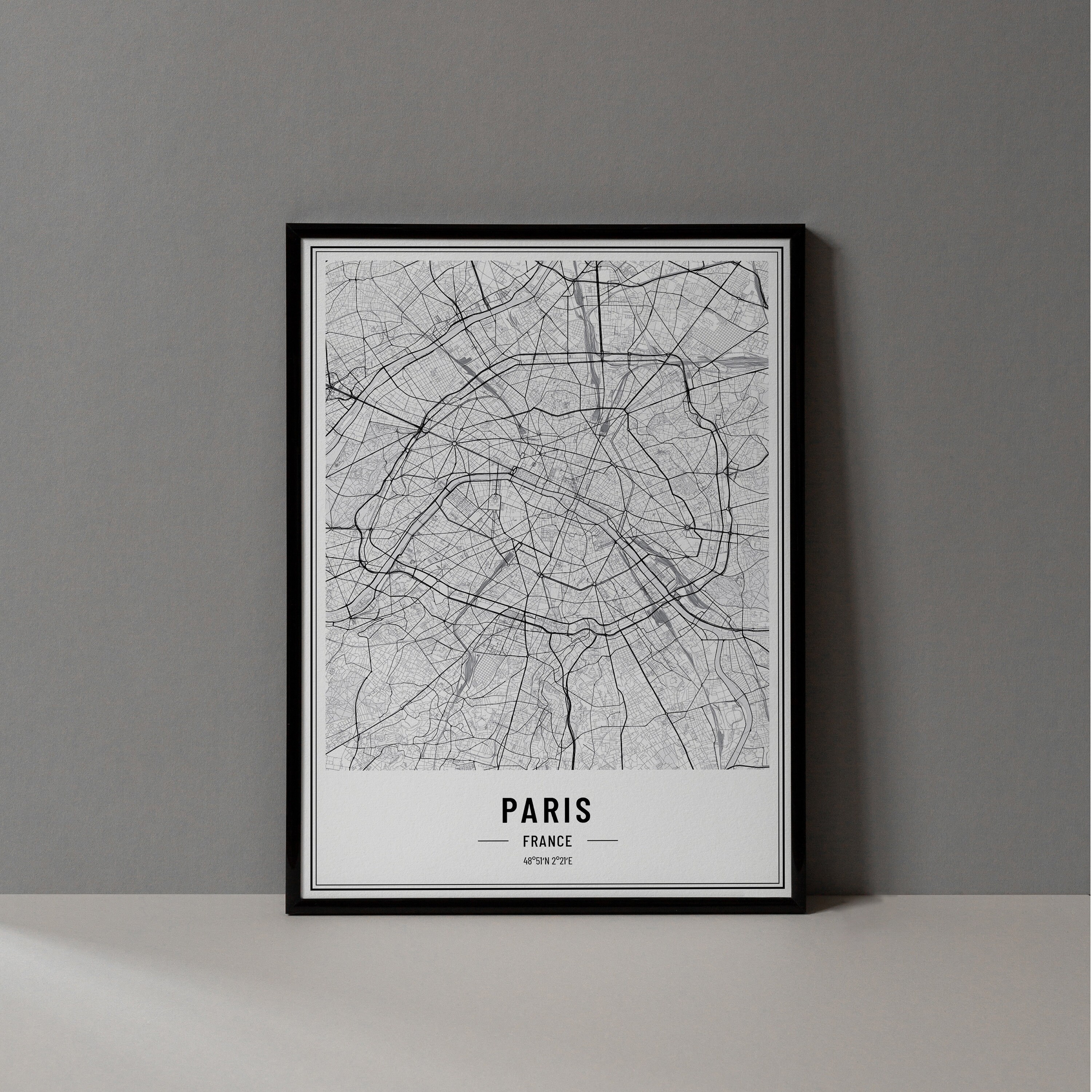 Paris France Map Digital Print, Paris Map Poster, Paris Map Wall Art ...