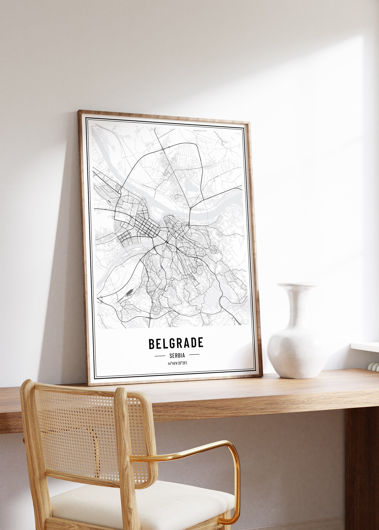 Belgrade Serbia Map Digital Print, Belgrade Map Poster, Belgrade Map ...