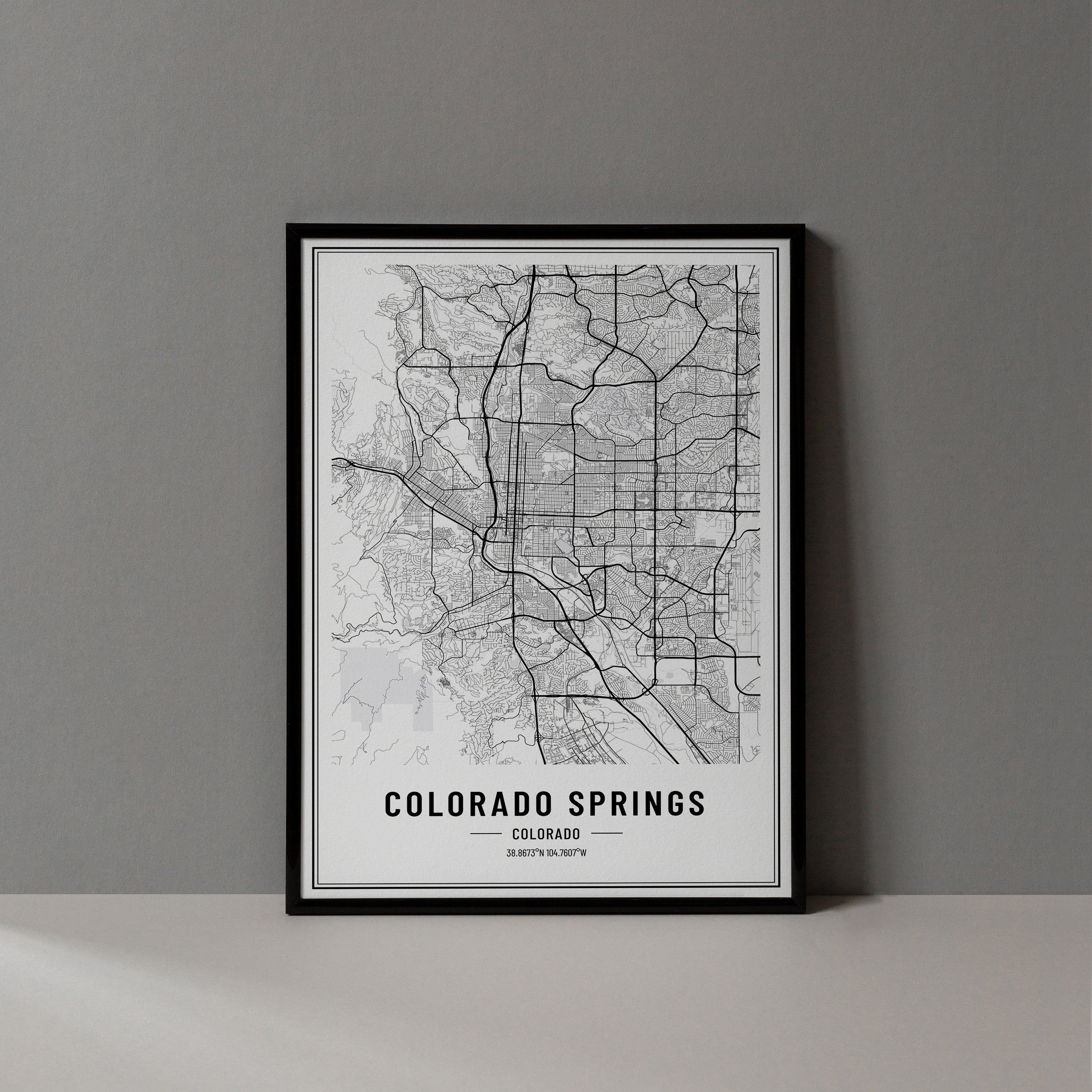 Colorado Springs Map Digital Print, Colorado Springs Map Poster ...