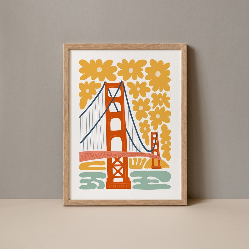 Golden Gate Bridge Poster, Golden Gate Bridge SF Print, Golden Gate ...