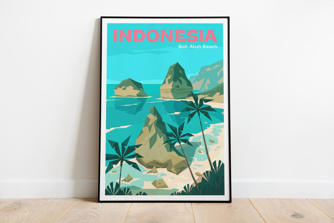 Bali Indonesia Atuh Beach Travel Poster, Bali Indonesia Atuh Beach Wall ...