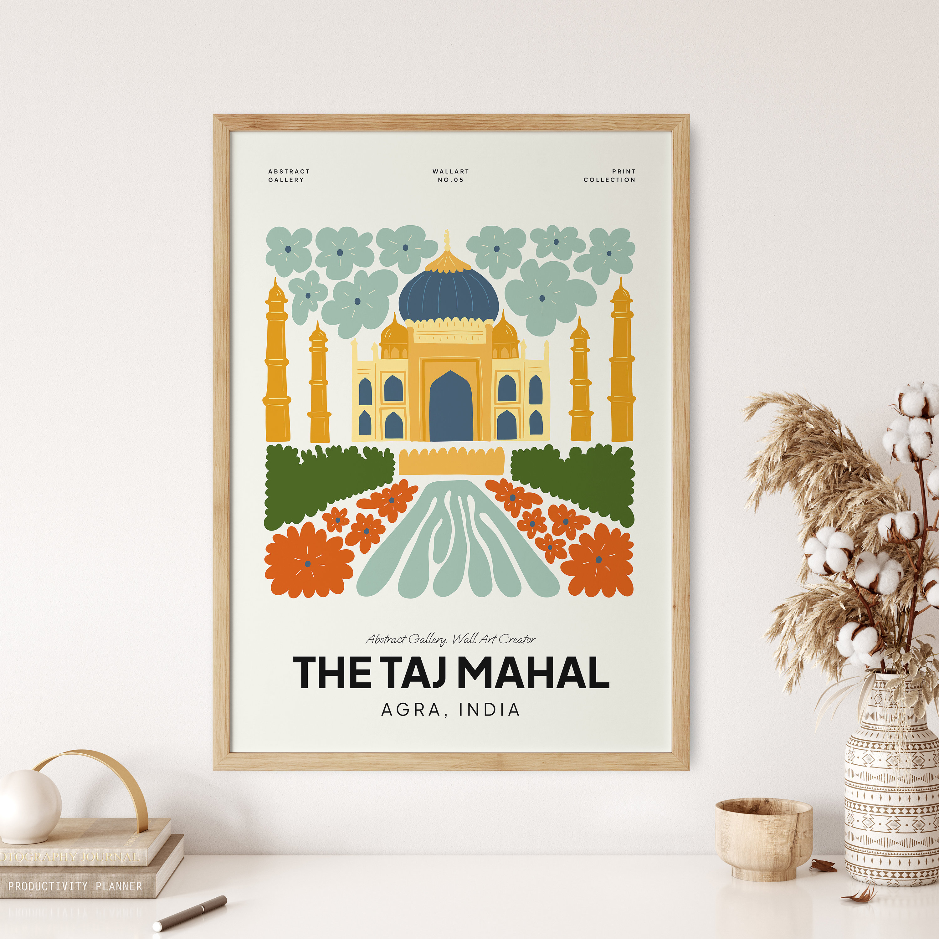 The Taj Mahal Agra India Poster, the Taj Mahal Print, the Taj Mahal ...
