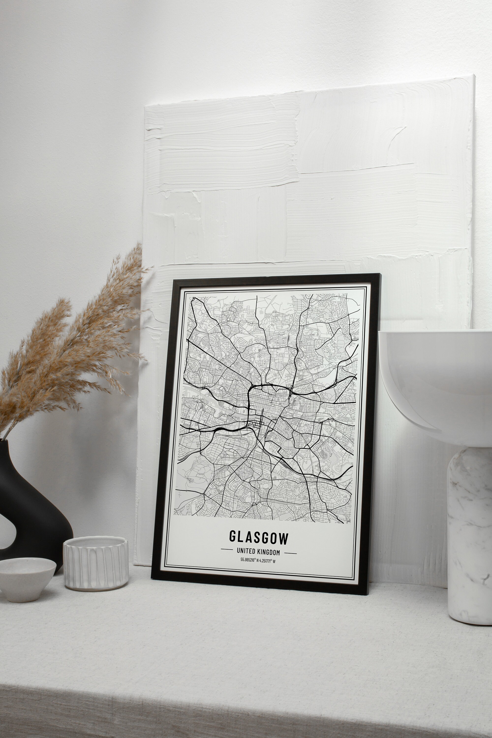 Glasgow UK Map Digital Print Glasgow Map Poster Glasgow Map - Etsy