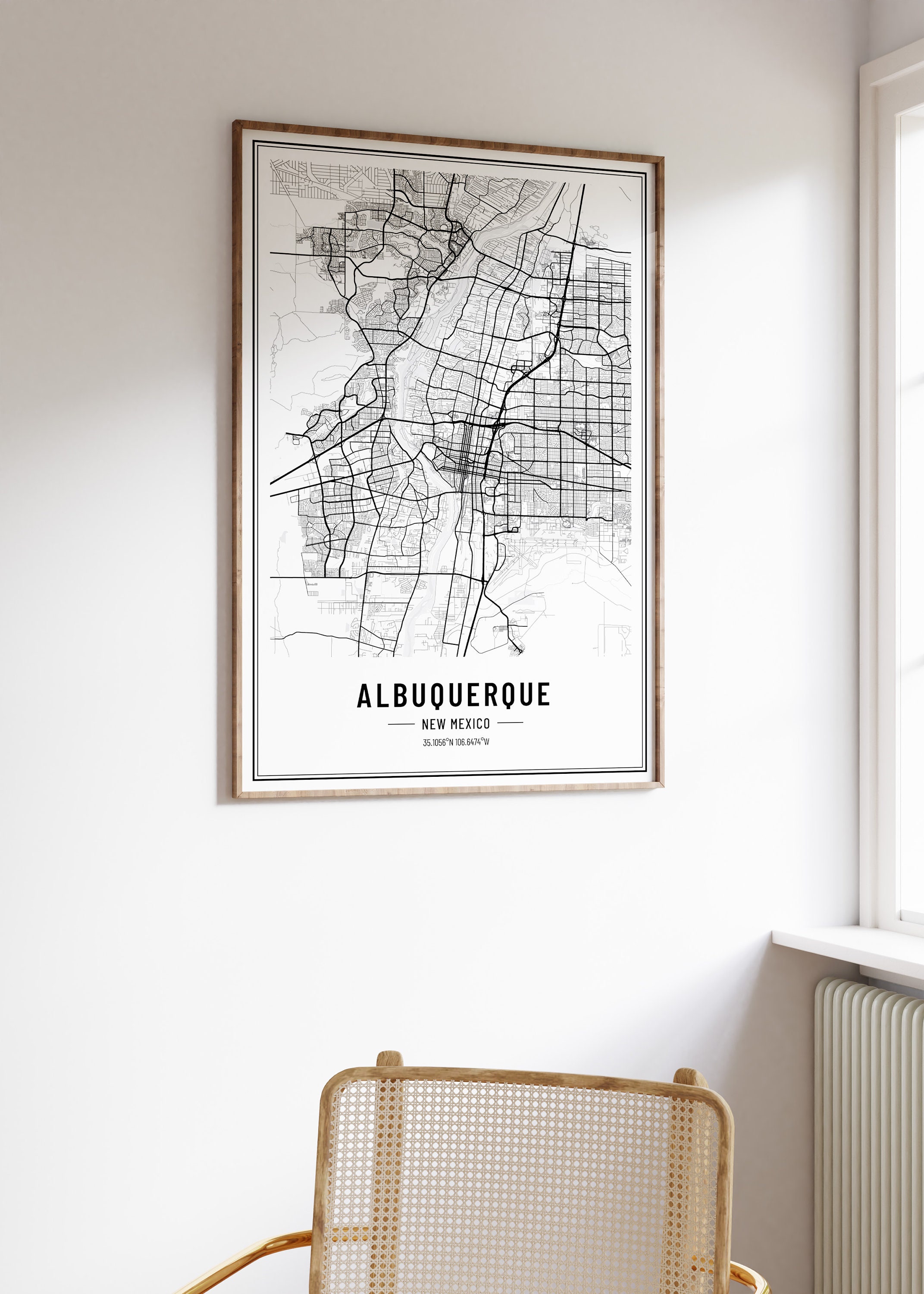 Albuquerque New Mexico Map Digital Print, Albuquerque Map Poster, New ...