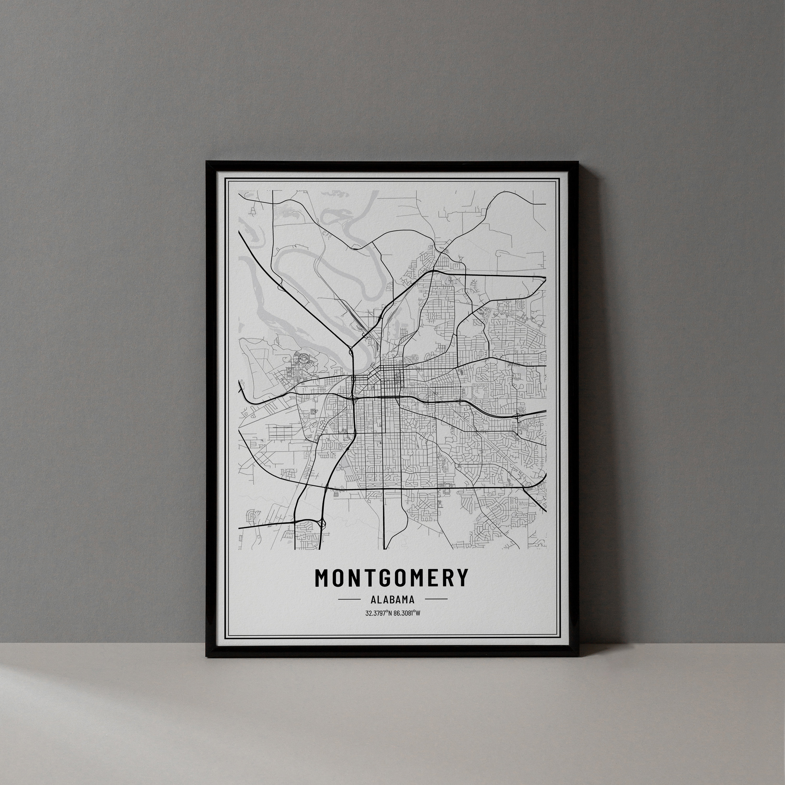 Montgomery Alabama Map Digital Print, Montgomery Alabama Map Poster ...