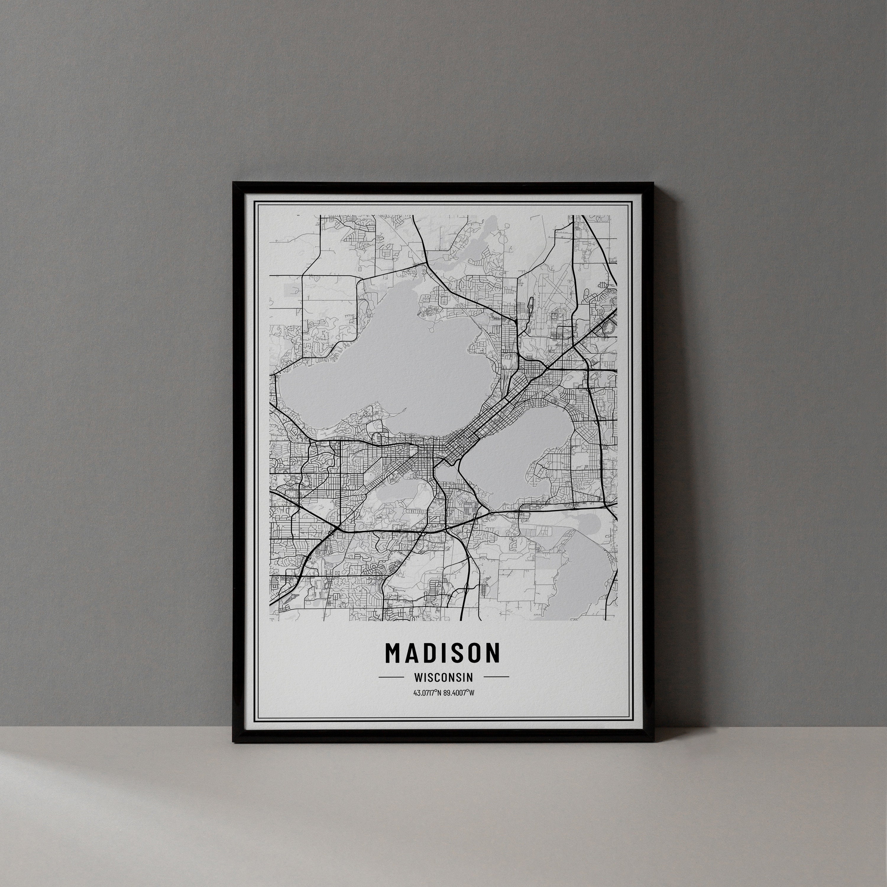 Madison Wisconsin Map Digital Print, Madison WI Map Poster, Madison ...