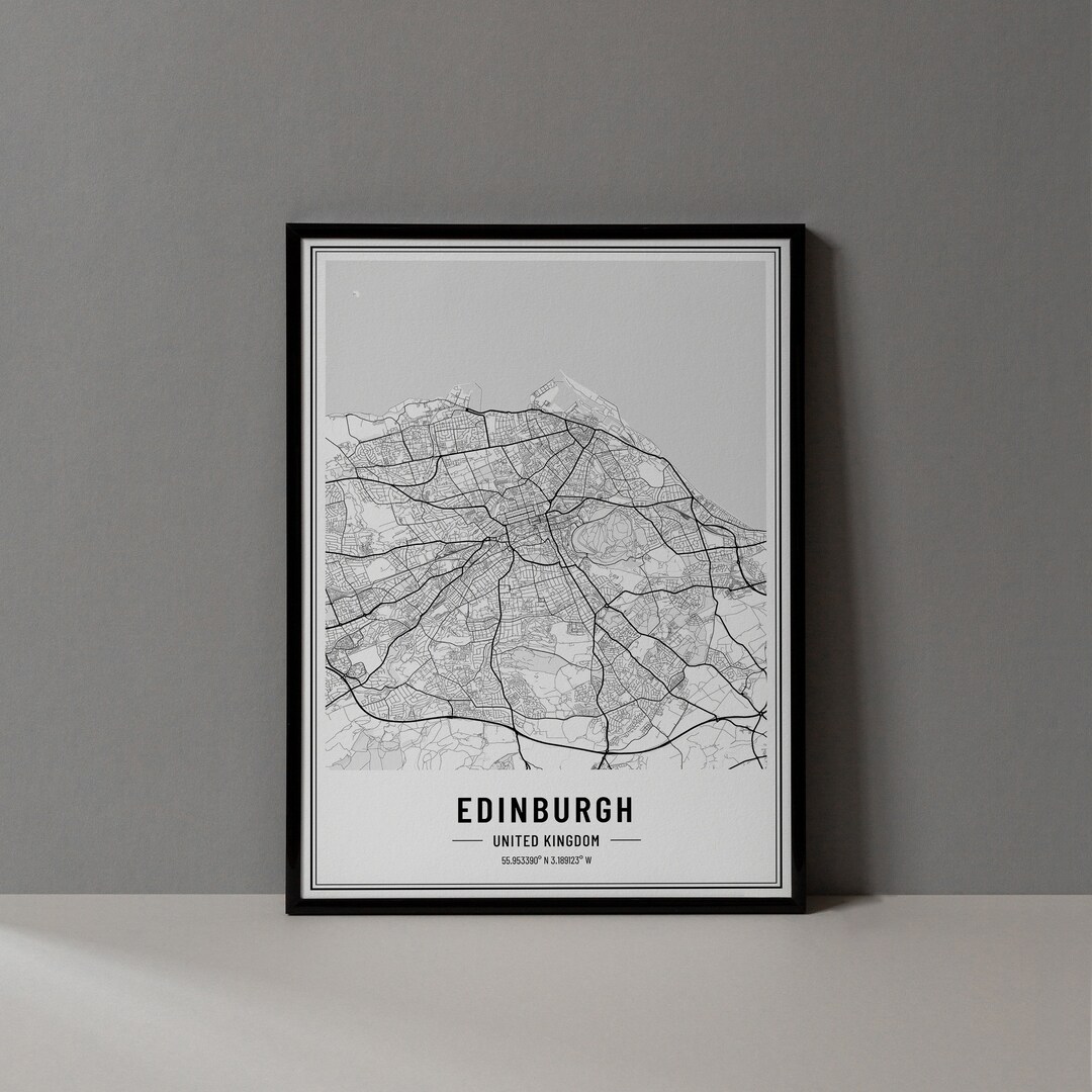 Edinburgh Map Art Print: City Road Map, Scotland (digital Download) - Etsy