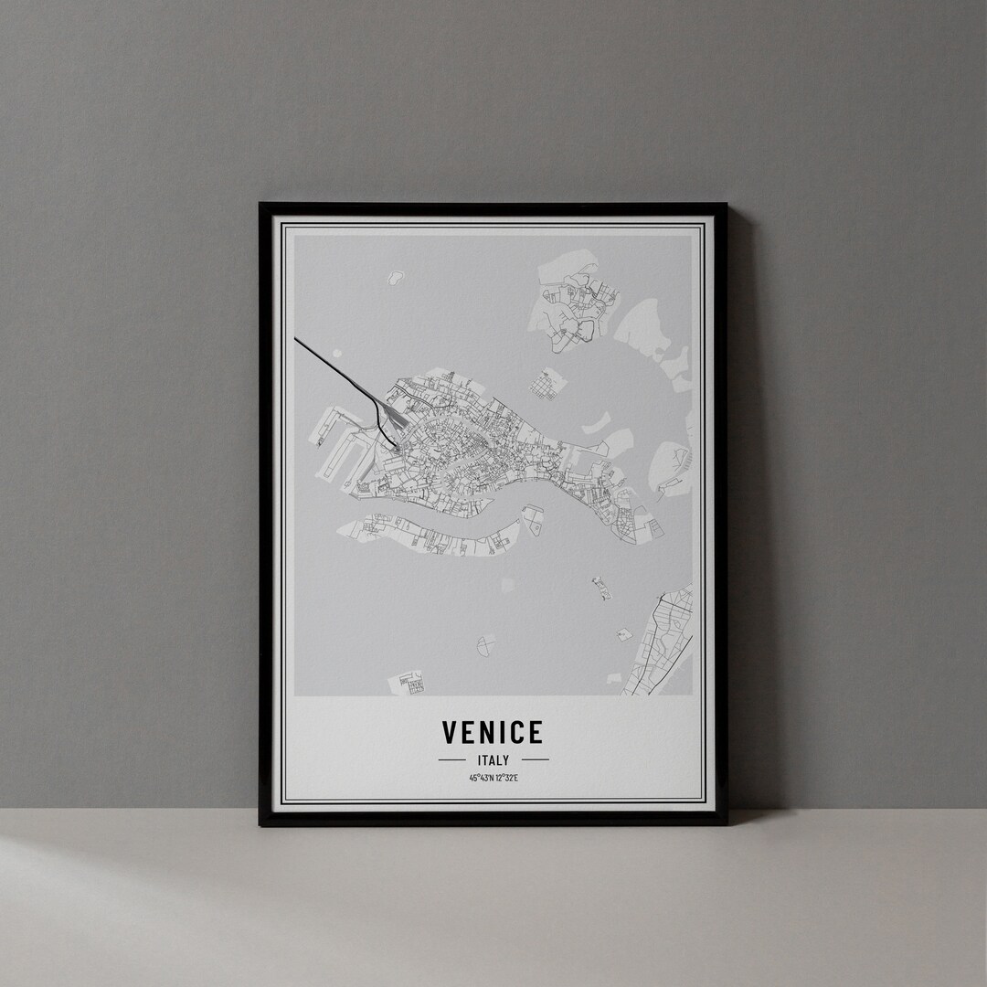 Venice Italy Map Digital Print, Venice Italy Map Poster, Venice Italy ...