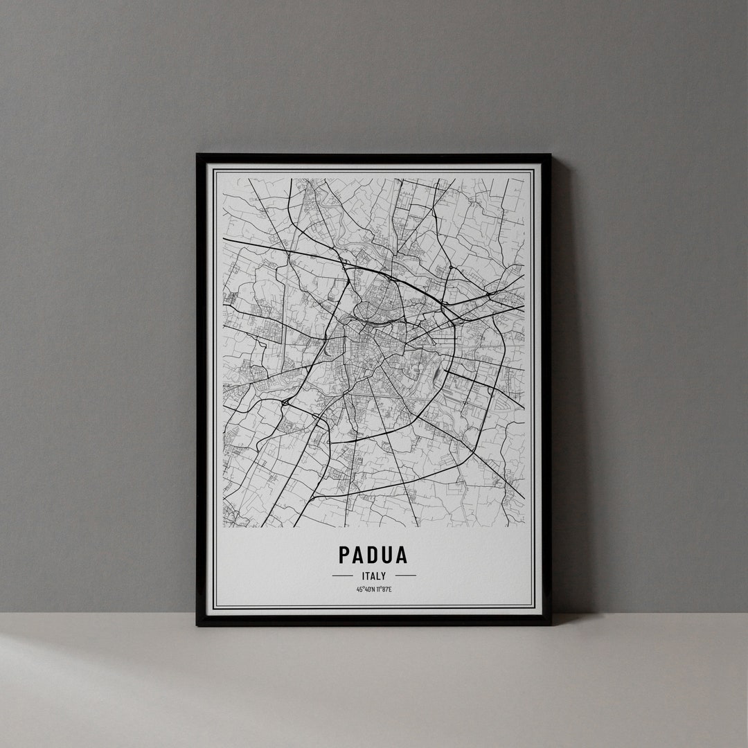 Padua Italy Map Digital Print, Padua Italy Map Poster, Padua Italy Map ...