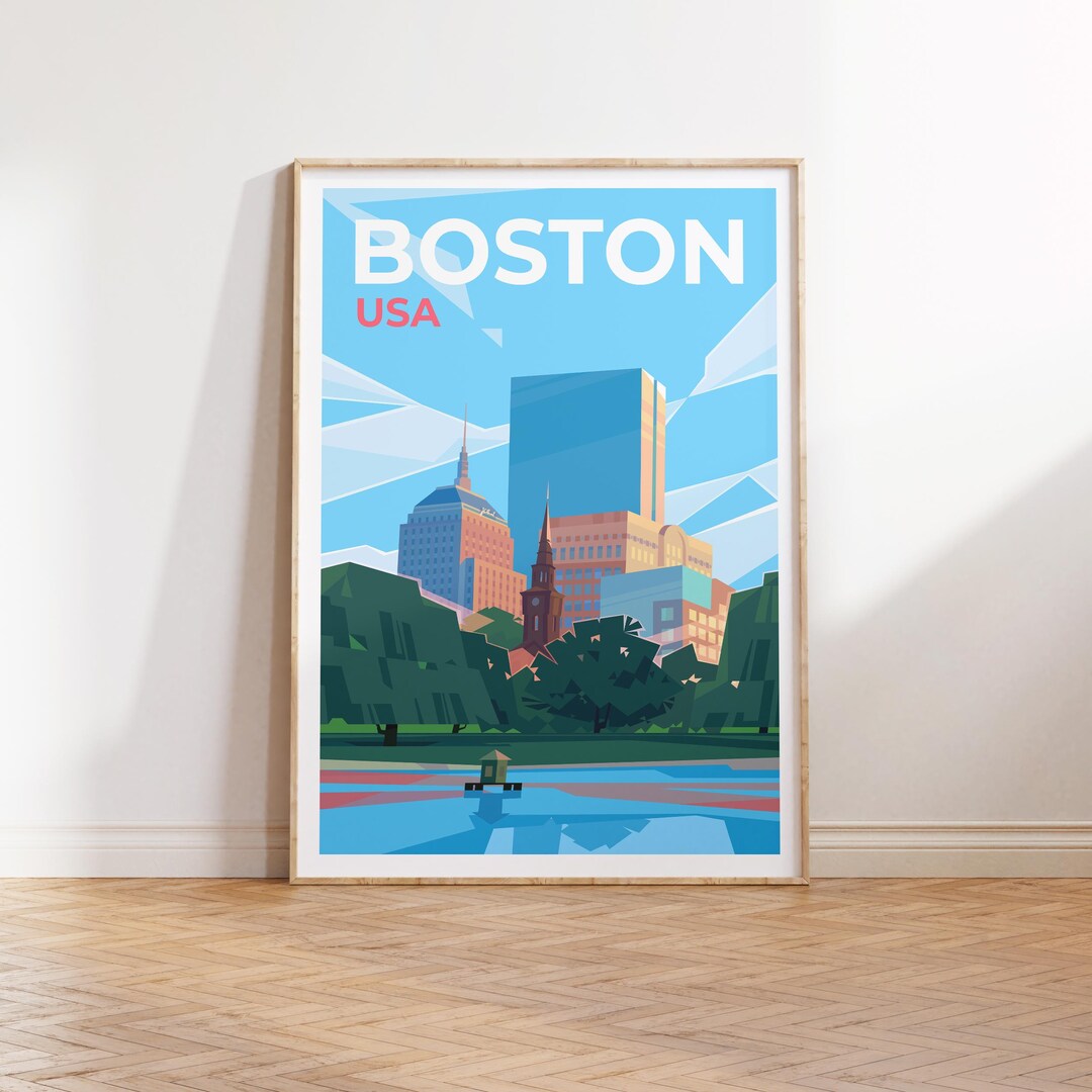 Boston Massachusetts Travel Poster, Boston Poster Print, Boston MA ...