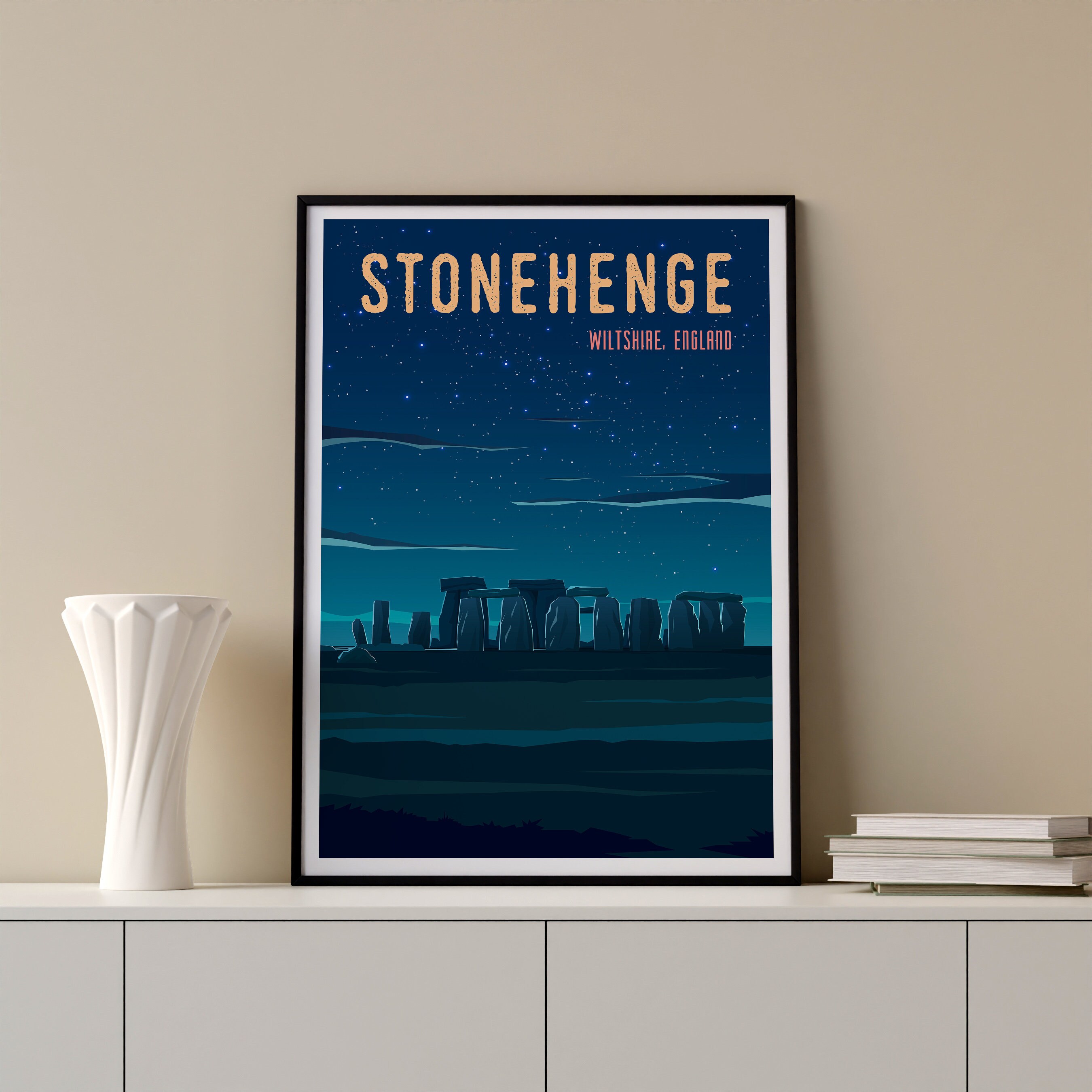 Stonehenge Wiltshire England Travel Poster, Stonehenge Wall Art ...