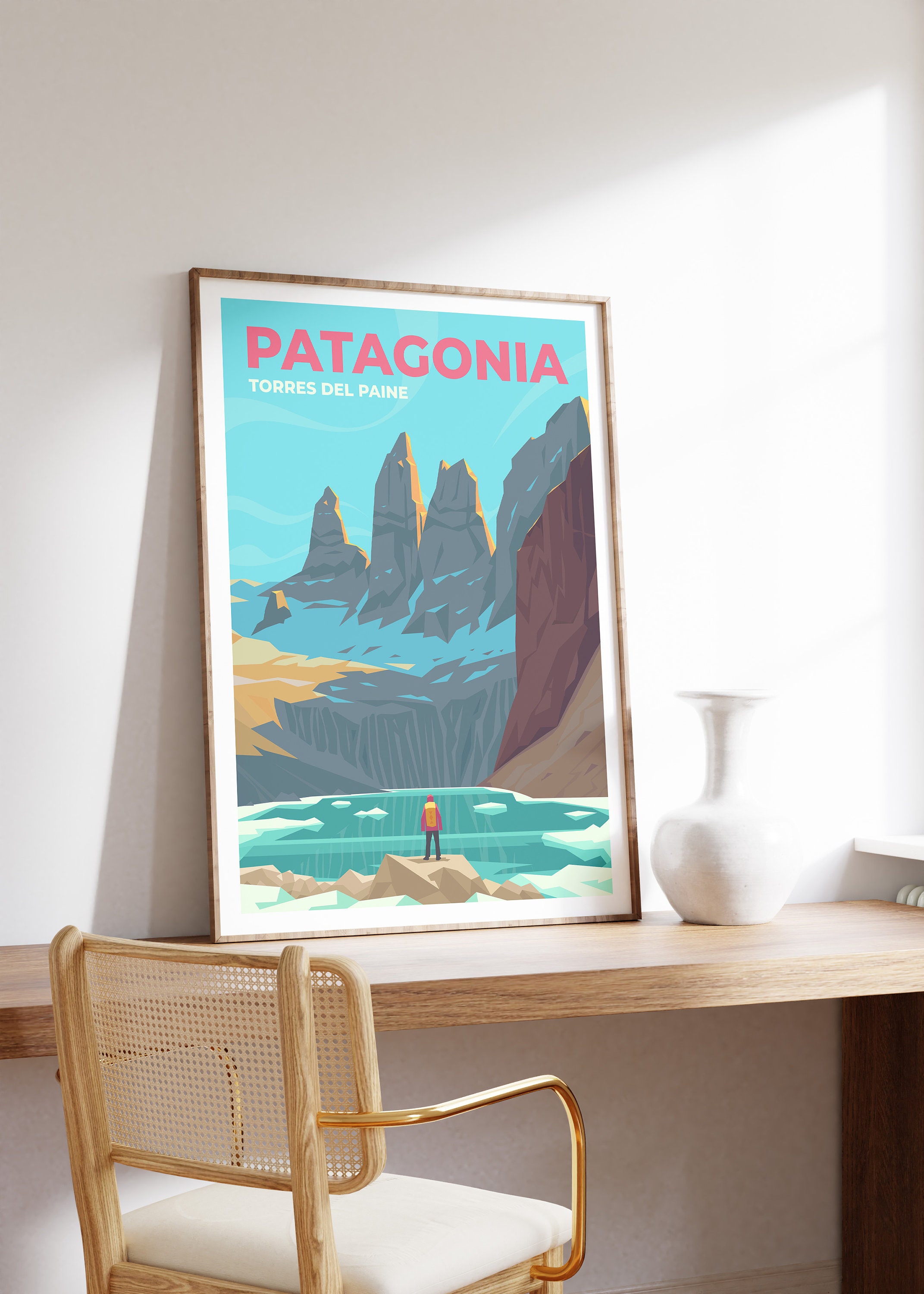 Patagonia Travel Poster, Torres Del Paine Print, Patagonia Torres Del ...