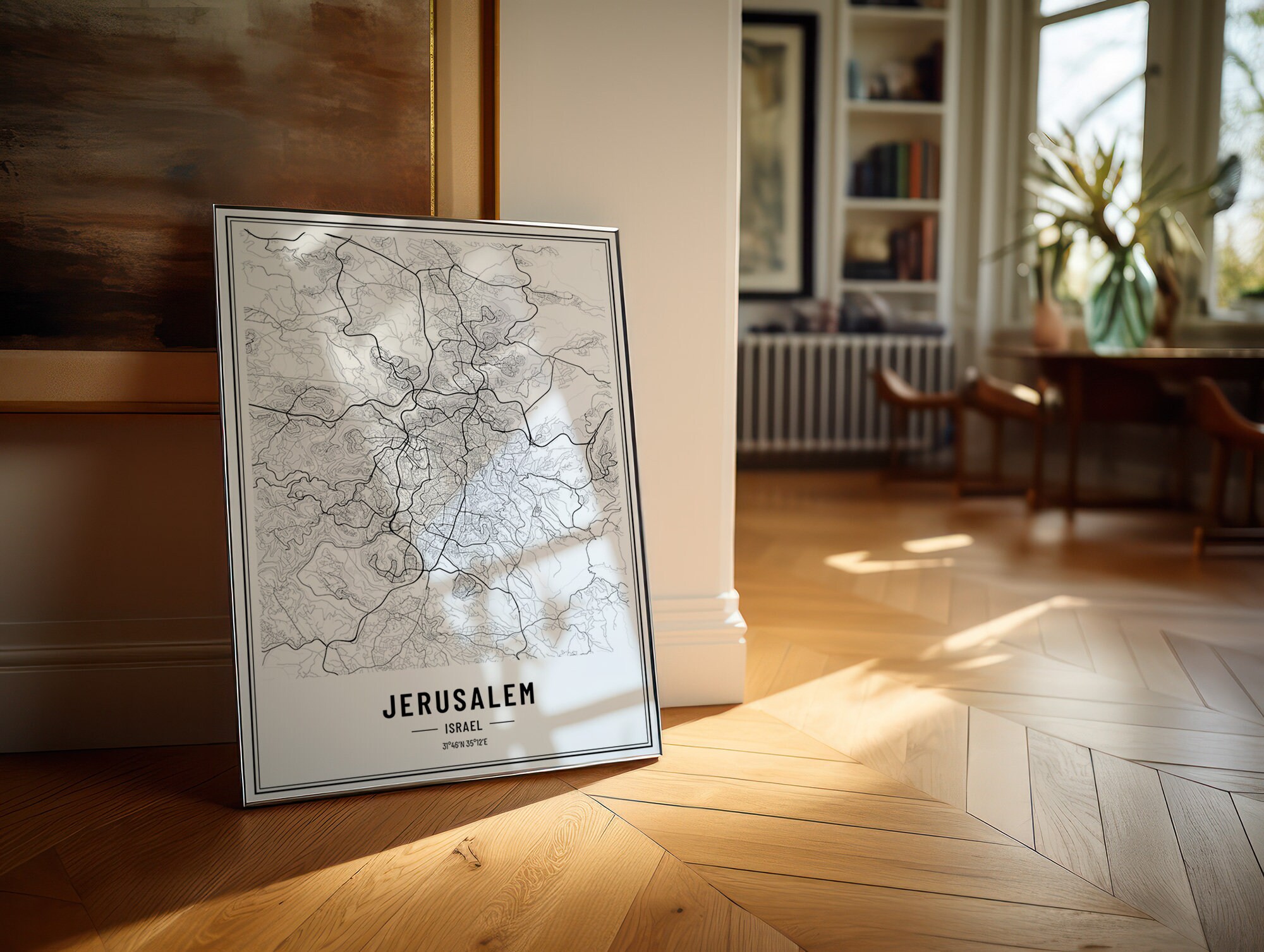 Jerusalem Israel Map Digital Print, Jerusalem Map Poster, Jerusalem Map ...