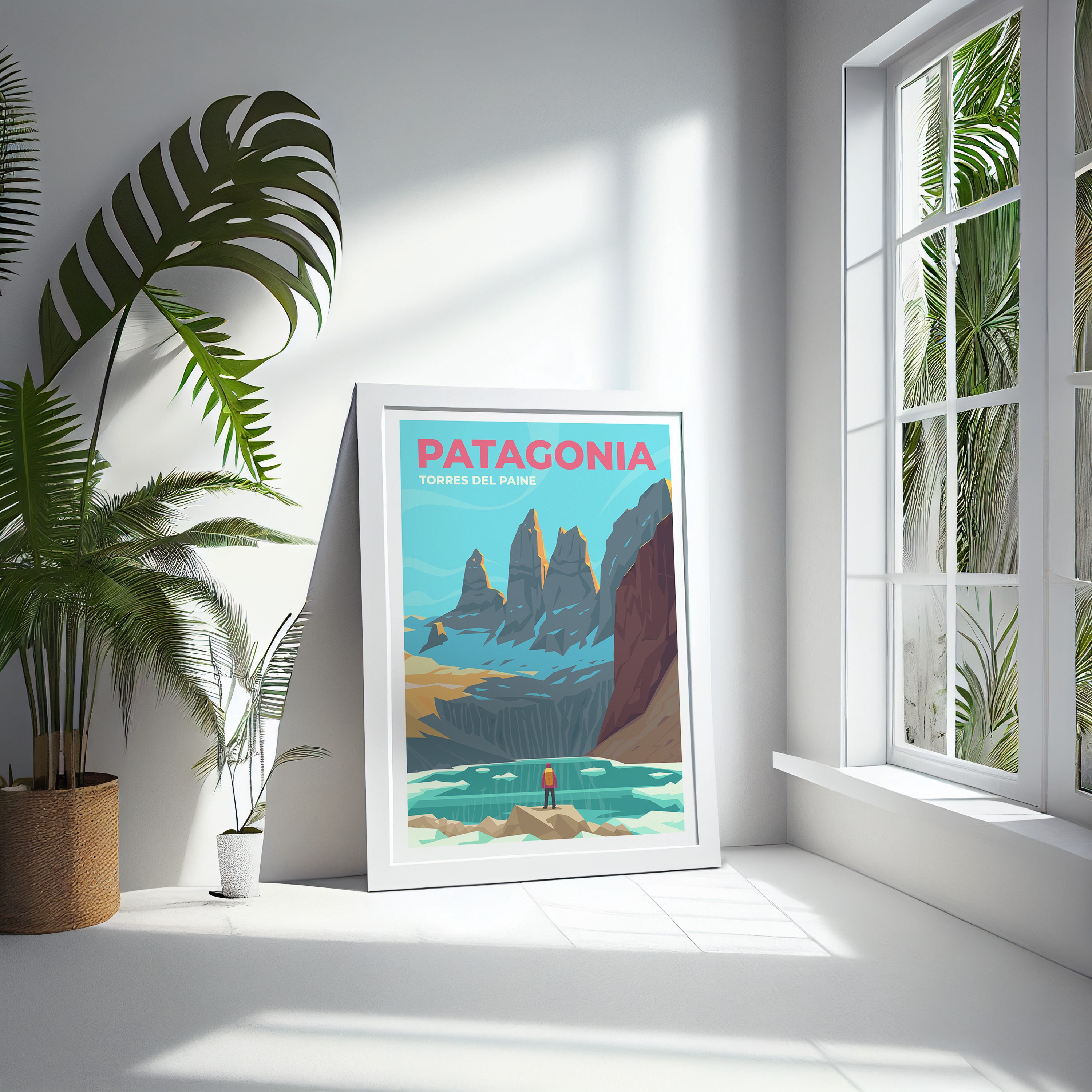 Patagonia Travel Poster, Torres Del Paine Print, Patagonia Torres Del ...