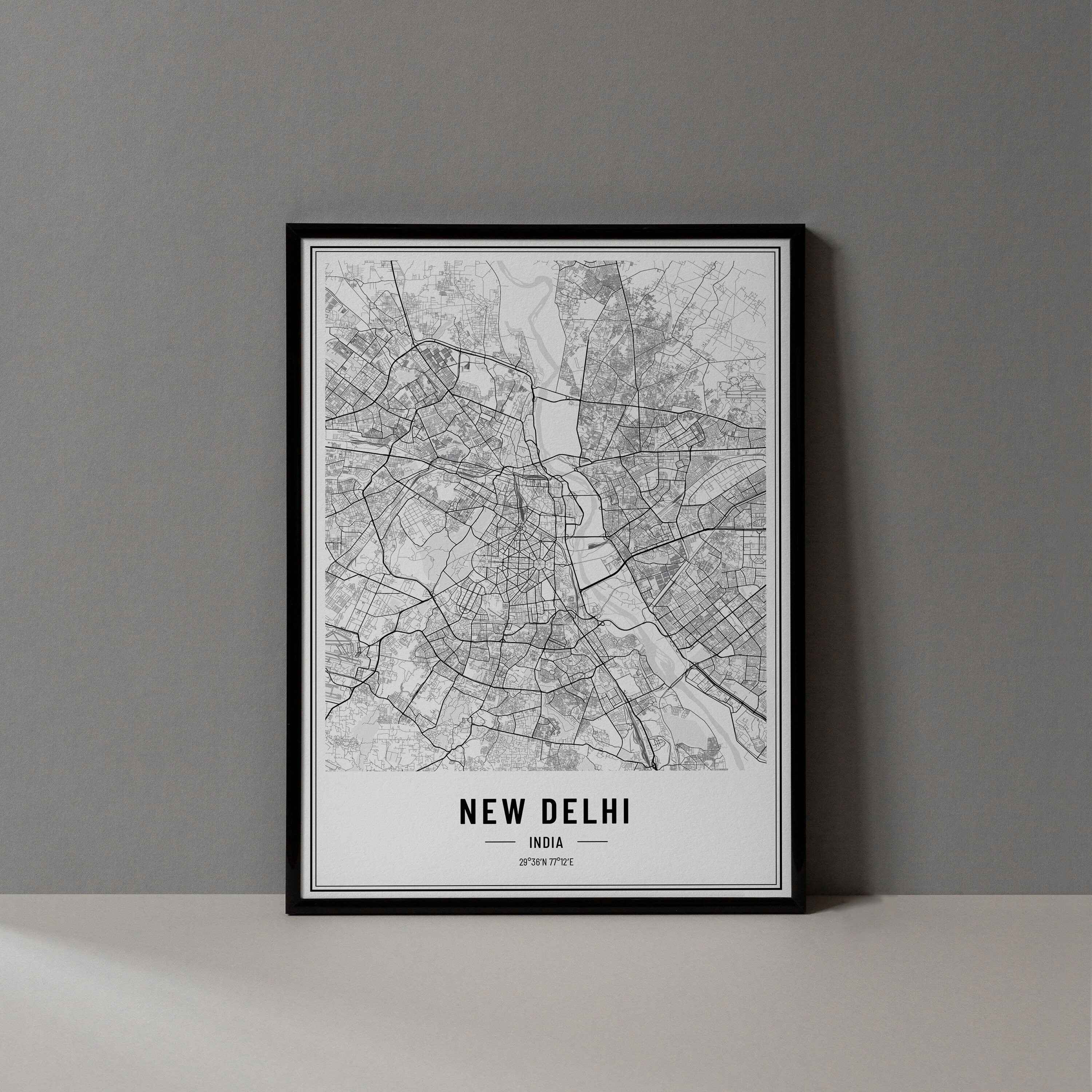 New Dehli India Map Digital Print, New Dehli India Map Poster, New ...