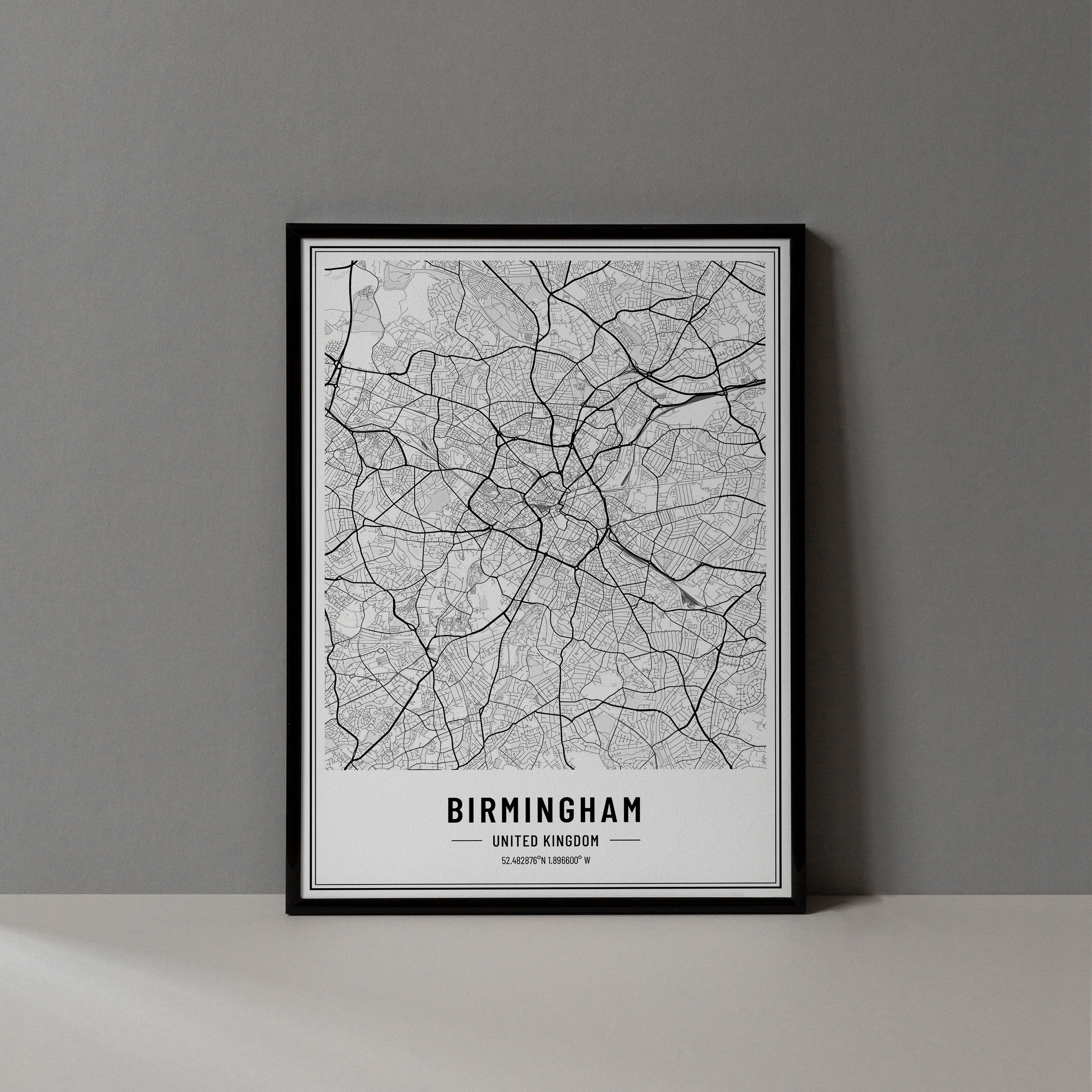Birmingham UK Map Digital Print, Birmingham Map Poster, Birmingham Map ...