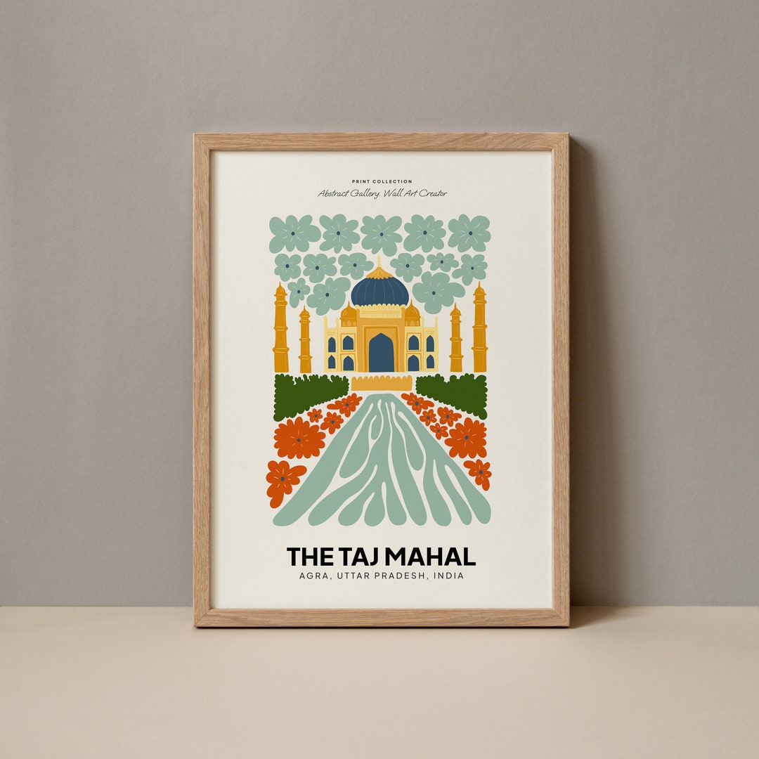 The Taj Mahal Agra India Poster, the Taj Mahal Print, the Taj Mahal ...