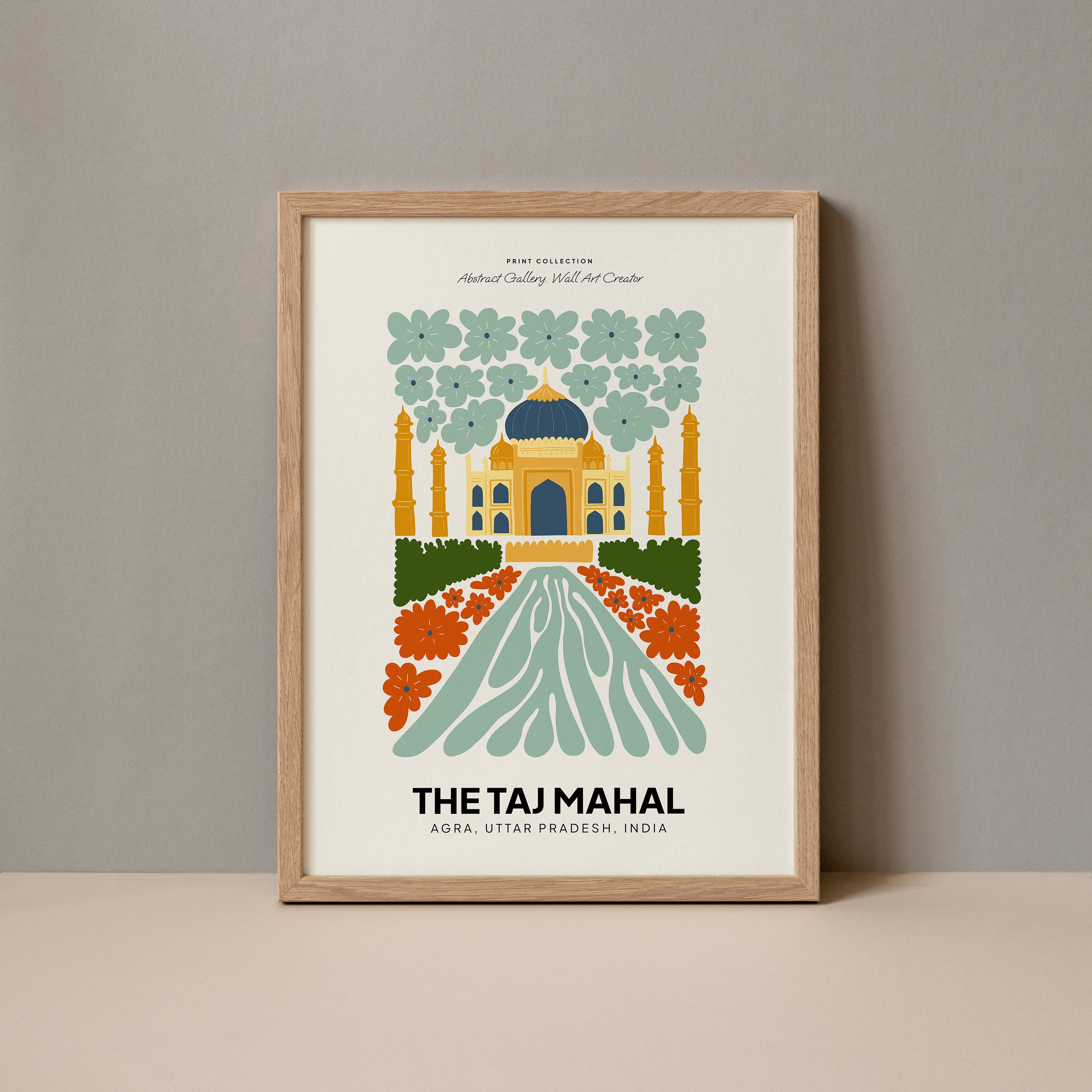 The Taj Mahal Agra India Poster, the Taj Mahal Print, the Taj Mahal ...
