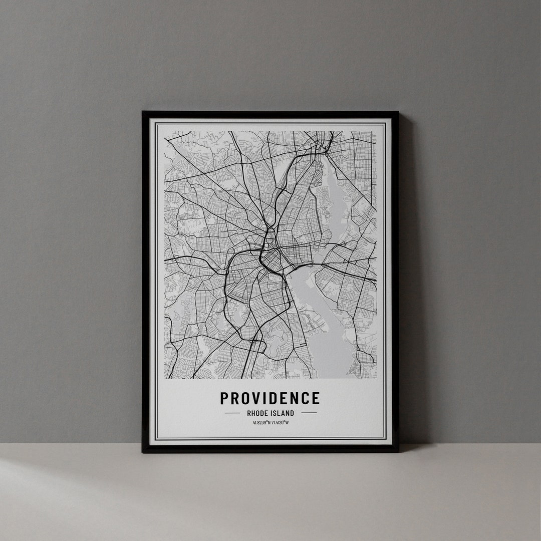 Providence RI Map Digital Print, Providence Rhode Island Map Poster ...