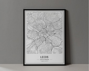 Leeds City Centre Road Map Digital Download - Etsy UK