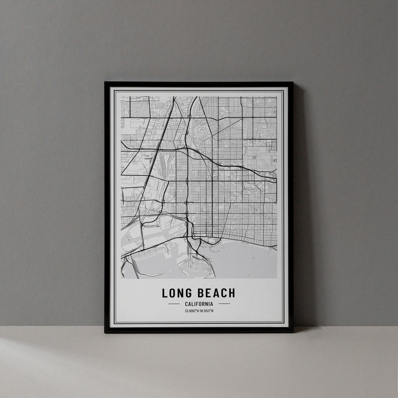 Map of Long Beach Ca - Etsy
