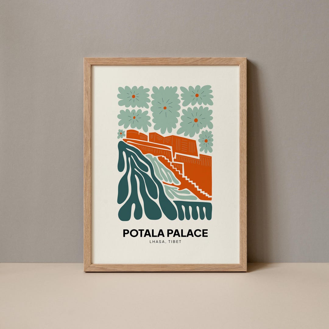 Potala Palace Poster, Potala Palace Lhasa Tibet Print, Potala Palace ...