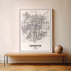 Edmonton Canada Map Digital Print, Edmonton Map Poster, Edmonton Wall ...