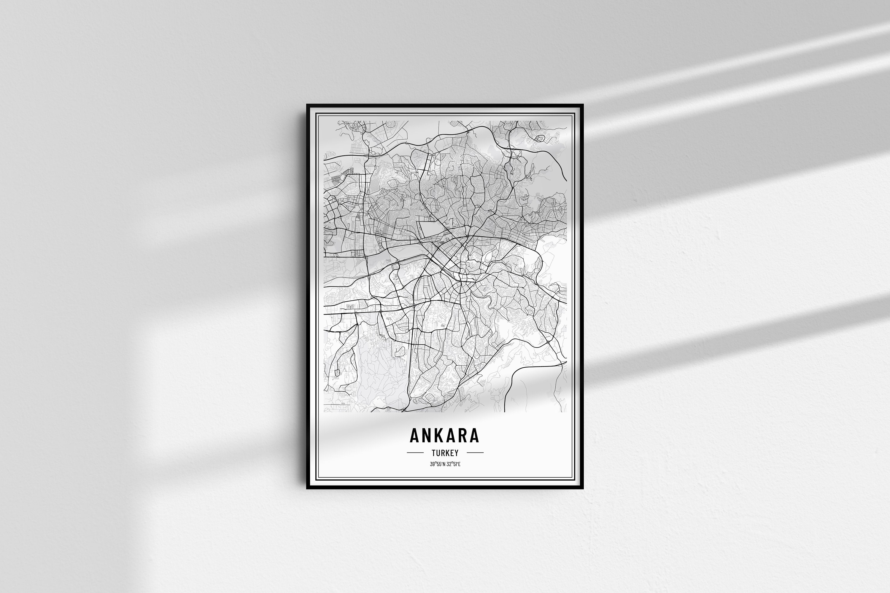 Ankara Turkey Map Digital Print, Ankara Map Poster, Ankara Map Wall Art ...