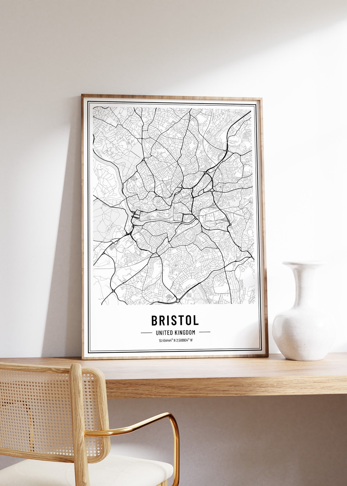 Bristol UK Map Digital Print, Bristol England Map Poster, Bristol Map ...