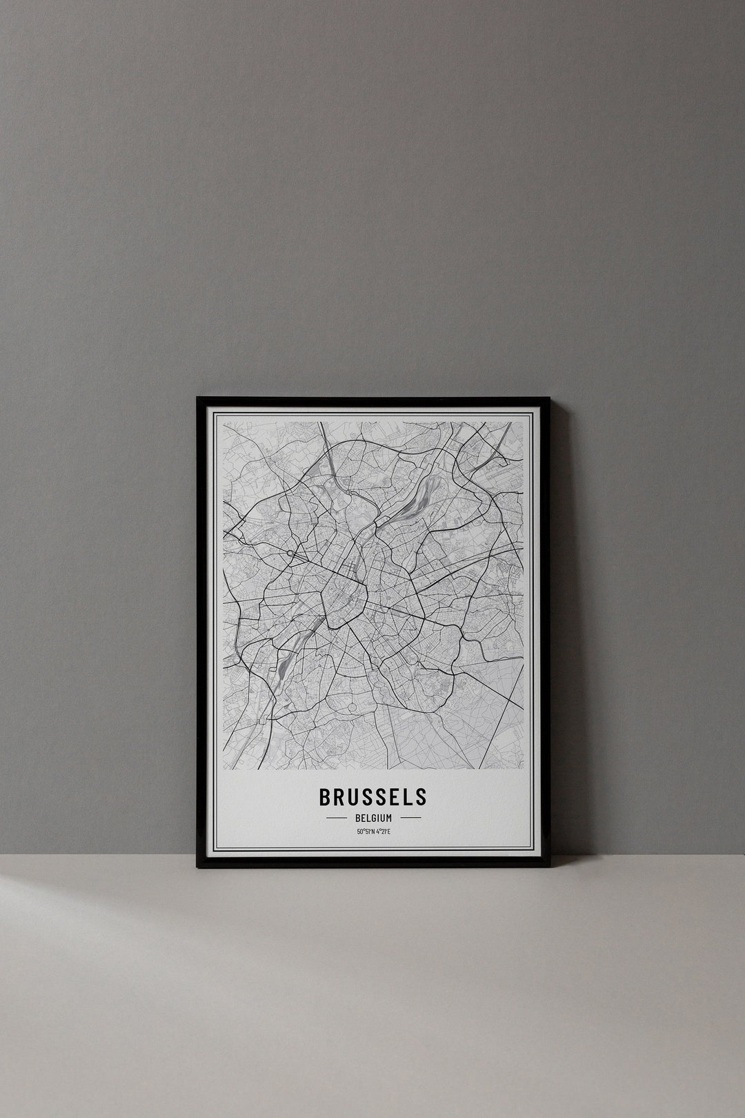 Brussels Belgium Map Digital Print, Brussels Map Poster, Brussels Map ...