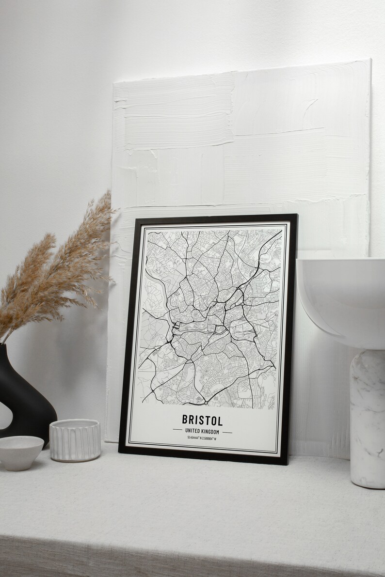 Bristol UK Map Digital Print, Bristol England Map Poster, Bristol Map ...