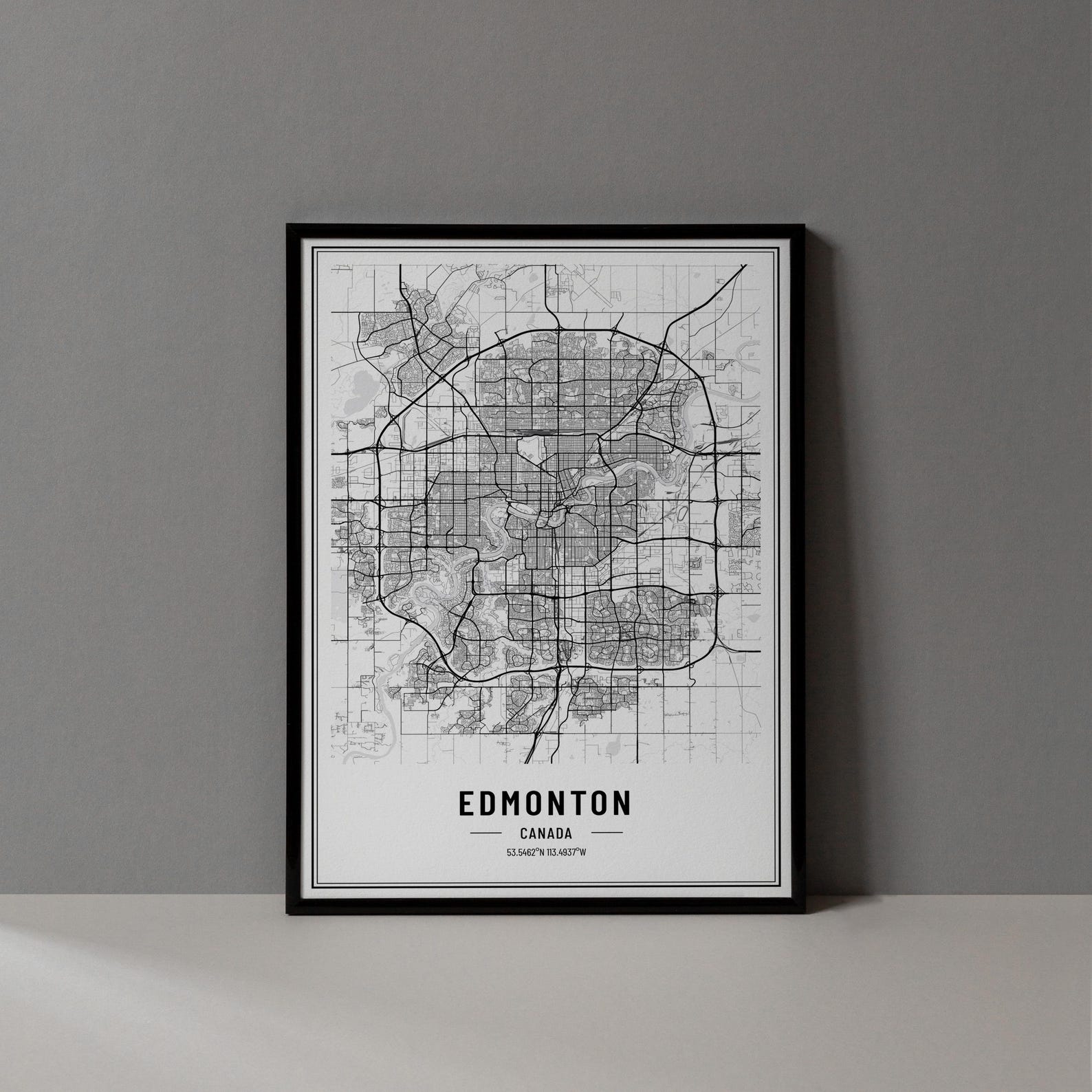 Edmonton Canada Map Digital Print, Edmonton Map Poster, Edmonton Wall ...