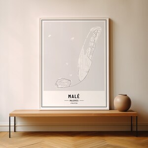 Male Maldives Map Digital Print, Male Maldivesmap Poster, Male Maldives ...