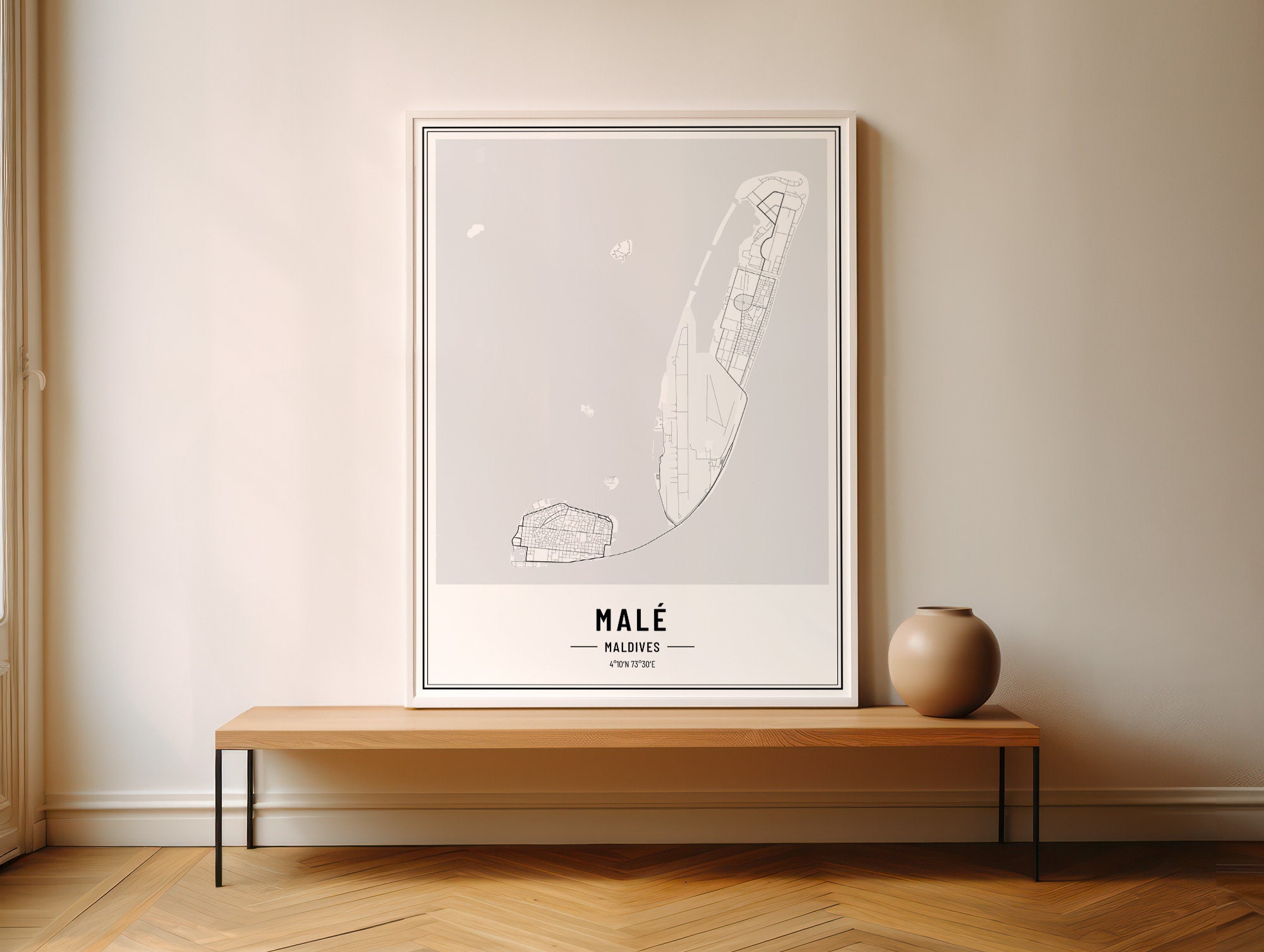 Male Maldives Map Digital Print, Male Maldivesmap Poster, Male Maldives ...