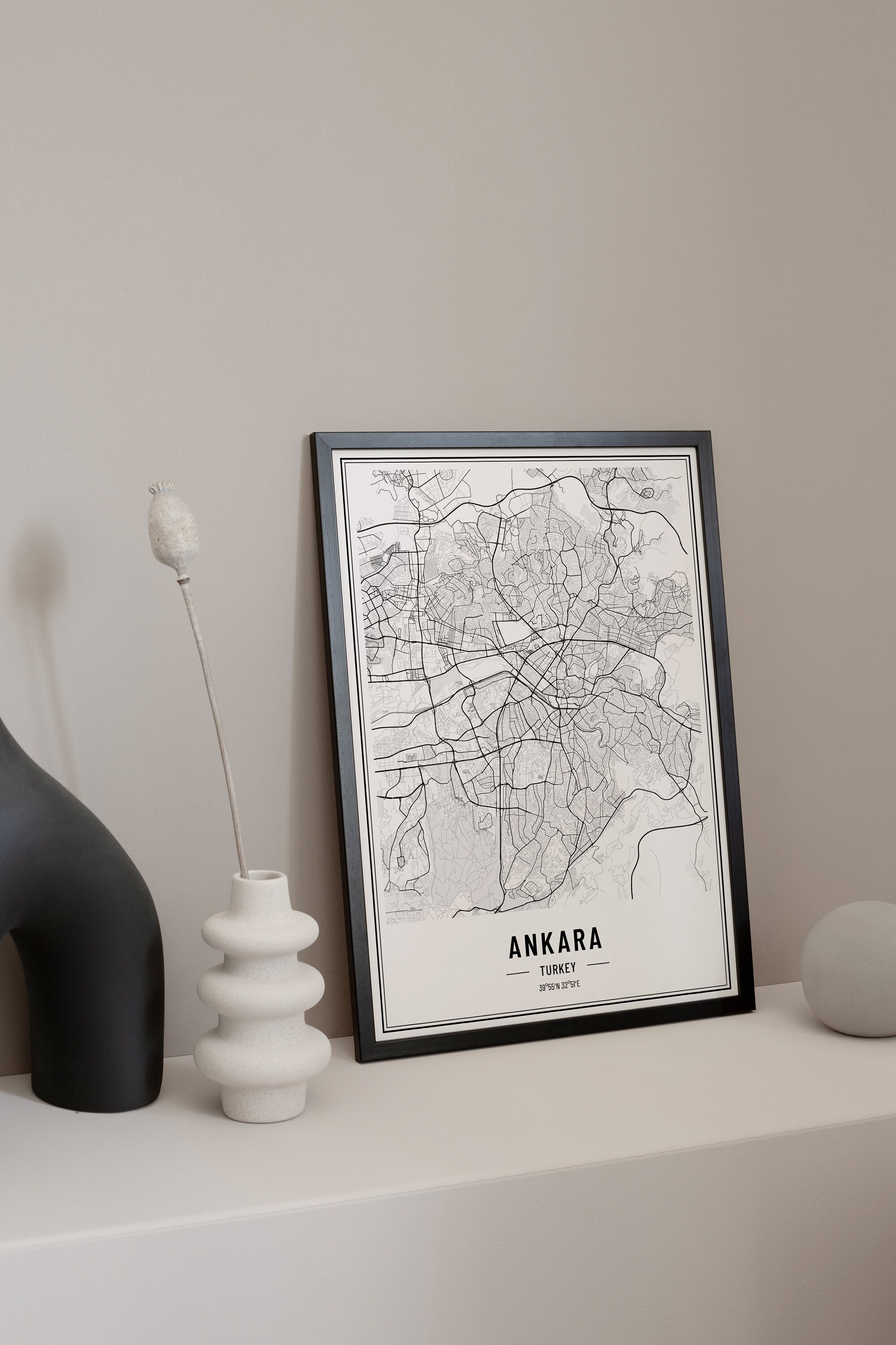 Ankara Turkey Map Digital Print, Ankara Map Poster, Ankara Map Wall Art ...