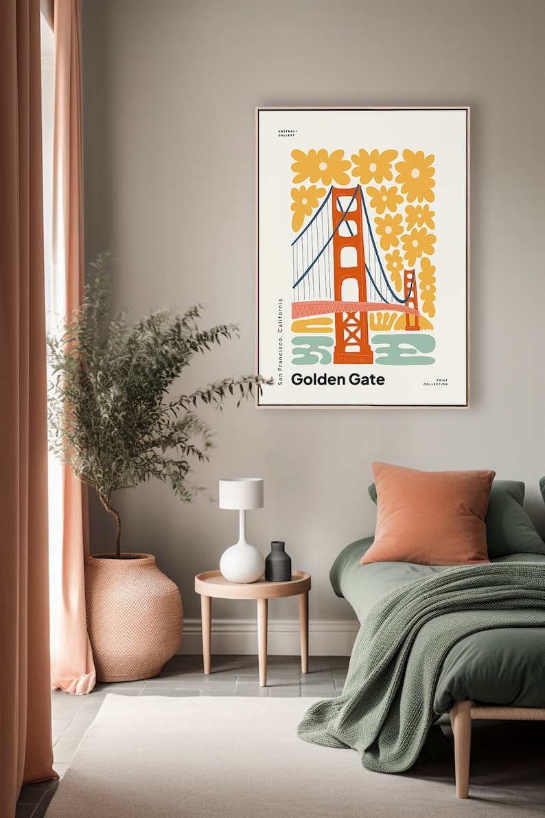Golden Gate Bridge Poster, Golden Gate Bridge SF Print, Golden Gate ...