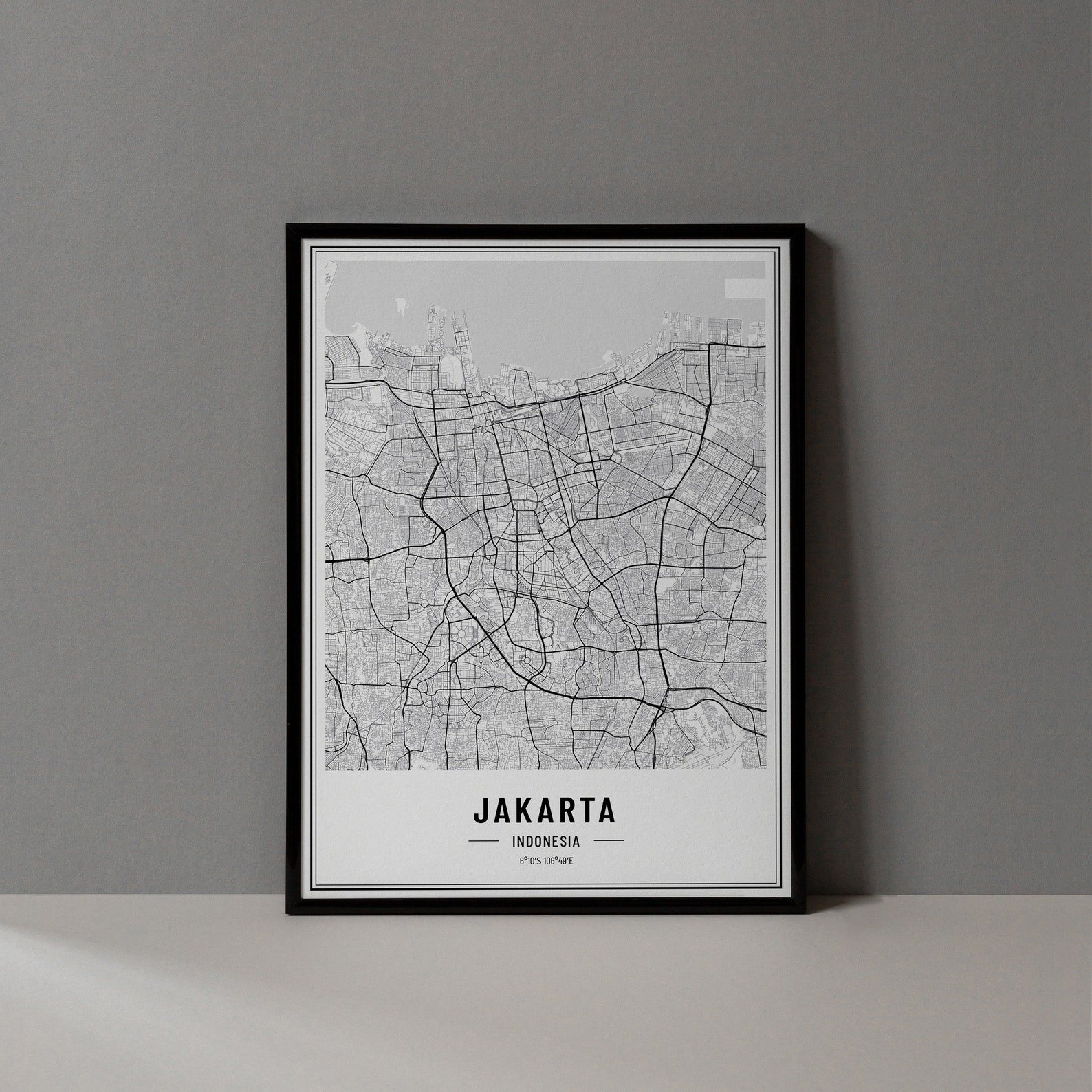 Jakarta Indonesia Map Digital Print, Jakarta Indonesia Map Poster, Jakarta Map Wall Art, Jakarta ...
