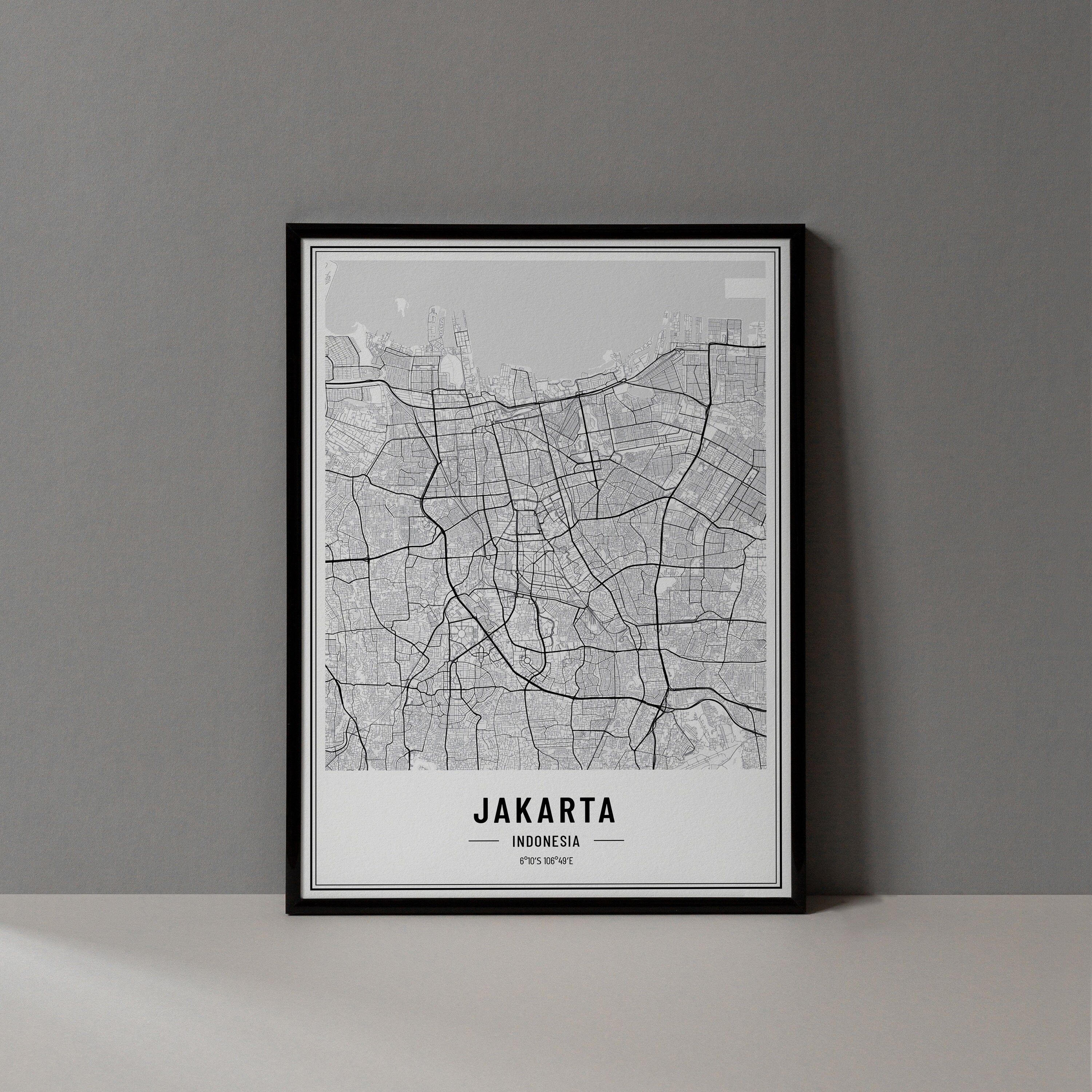 Jakarta Indonesia Map Digital Print, Jakarta Indonesia Map Poster ...