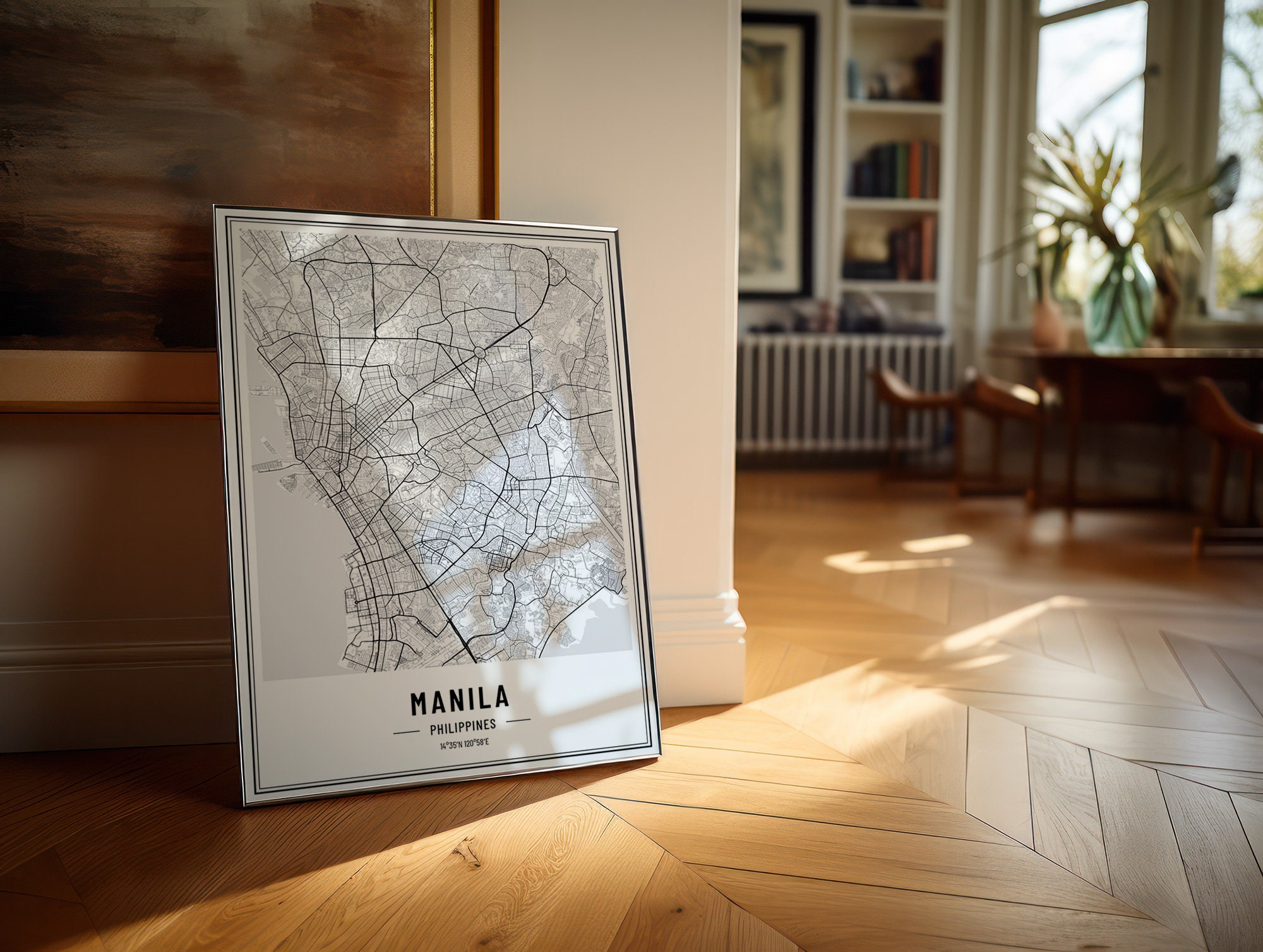 Manila Philippines Map Digital Print, Manila Philippines Map Poster ...