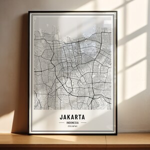 Jakarta Indonesia Map Digital Print, Jakarta Indonesia Map Poster ...