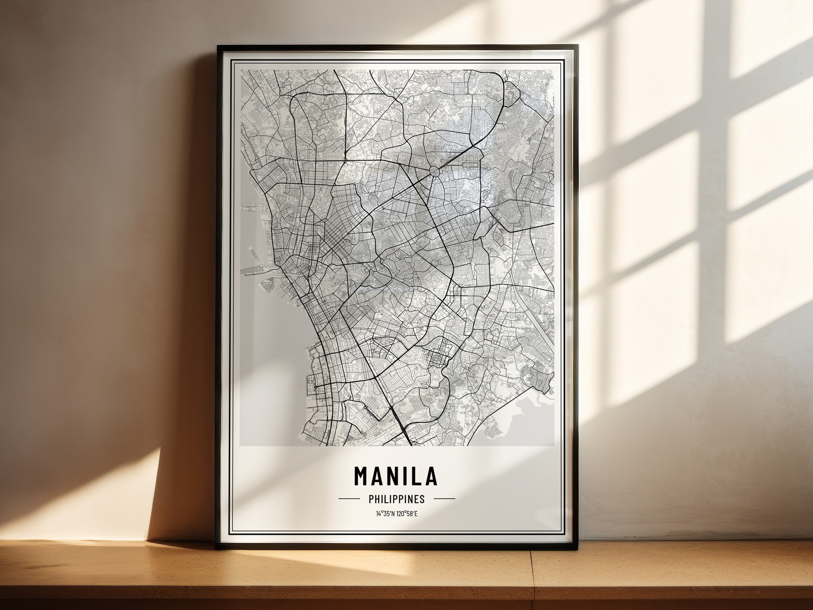 Manila Philippines Map Digital Print, Manila Philippines Map Poster ...