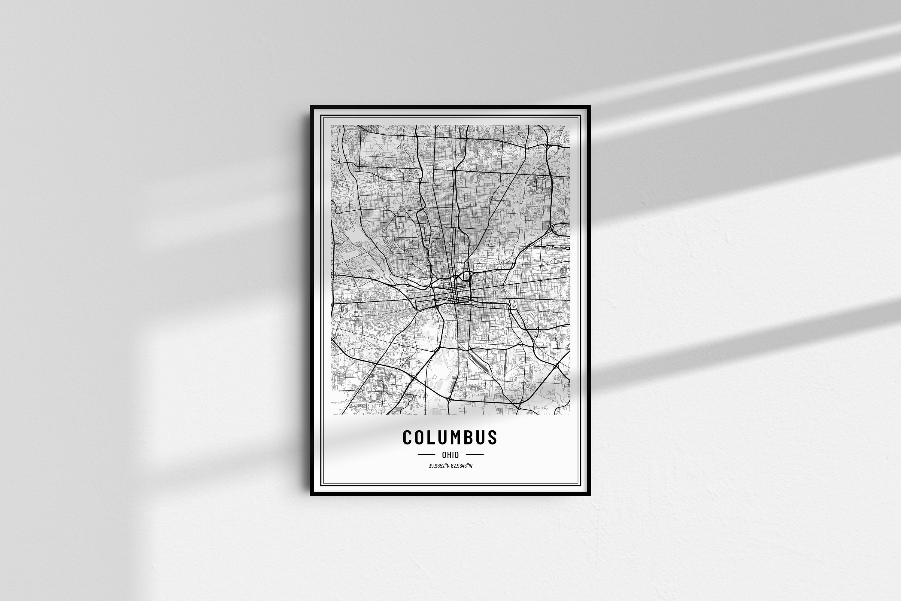Columbus Ohio Map Digital Print, Columbus Map Poster, Columbus Ohio Map ...