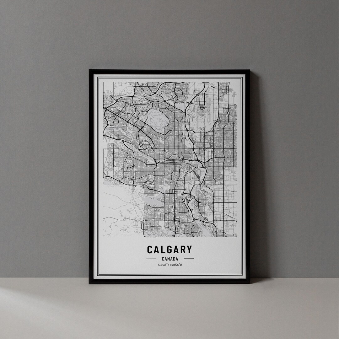 Calgary Canada Map Digital Print, Calgary Map Poster, Calgary Wall Art ...