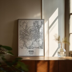 Seoul South Korea Map Digital Print, Seoul South Korea Map Poster ...